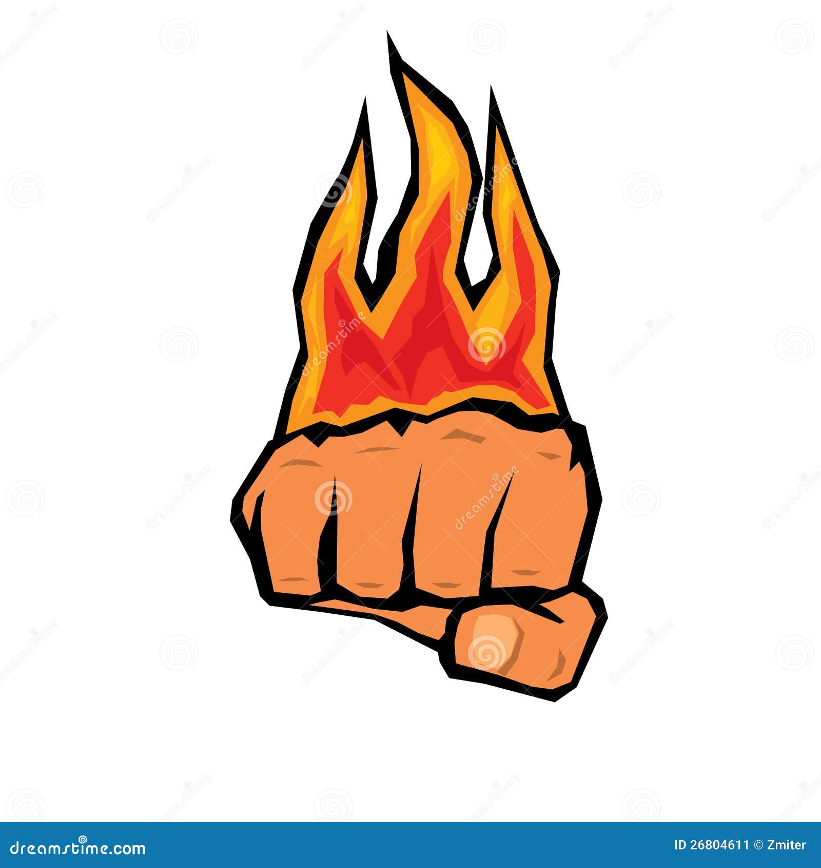 Fist In Fire, Power And Strength Symbol. Clenched Sign, Rebellion Hand ...