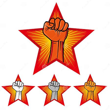 Fist and star stock vector. Illustration of hand, grip - 18888365
