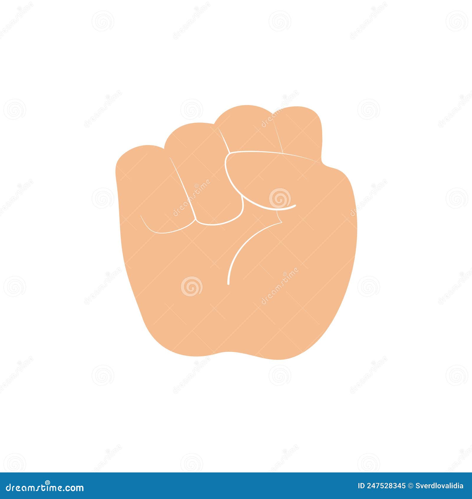 Fist Stylized Vector Sign. Hand Flat Icon Stock Vector - Illustration ...