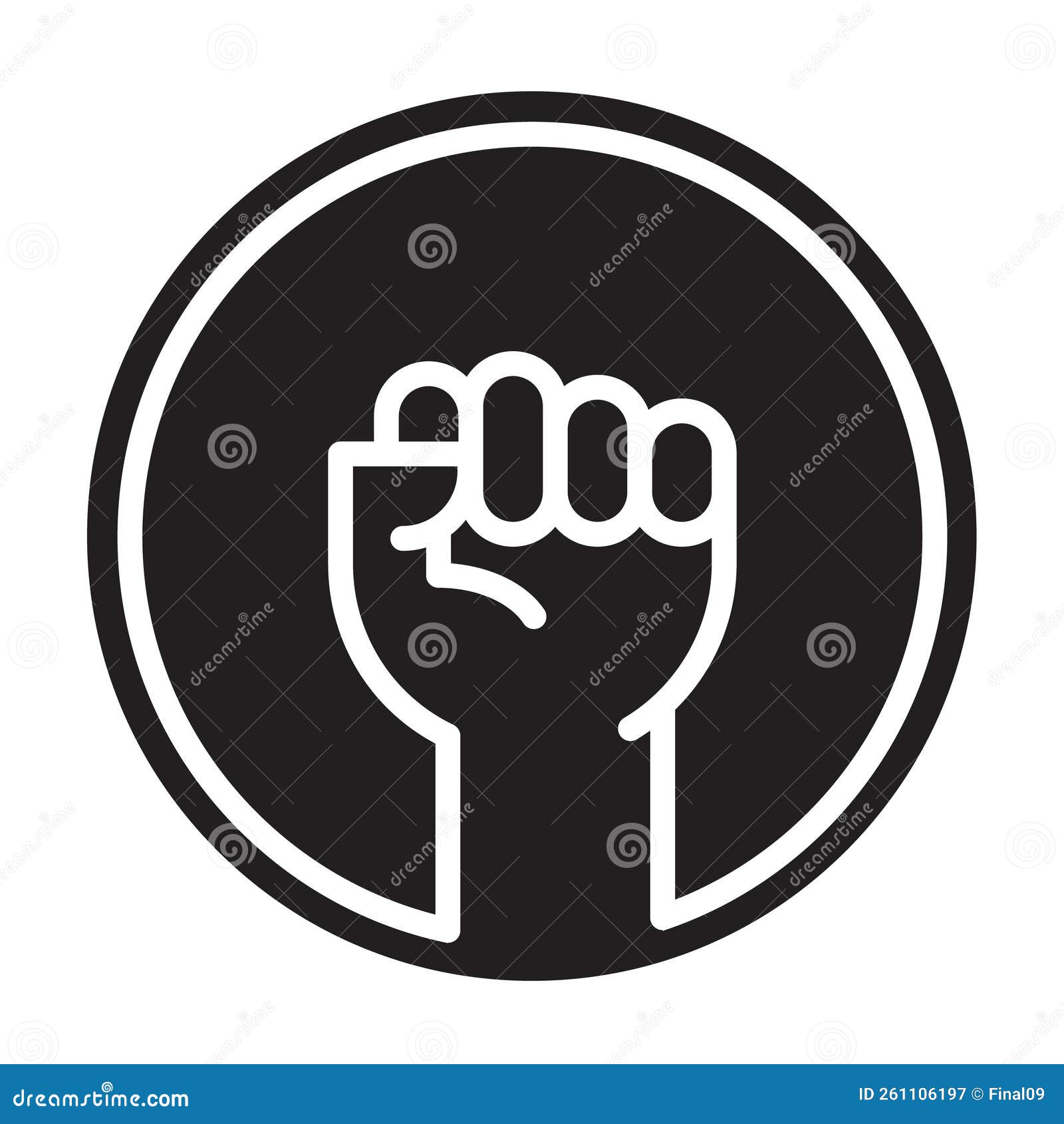 Fist Up As Protest Symbol. Logo Template Stock Vector - Illustration of ...