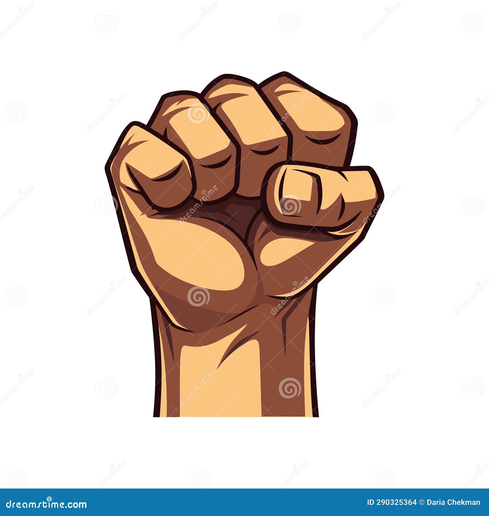 Fist Up in Flat Style. Hand in Fist Isolated Stock Illustration ...