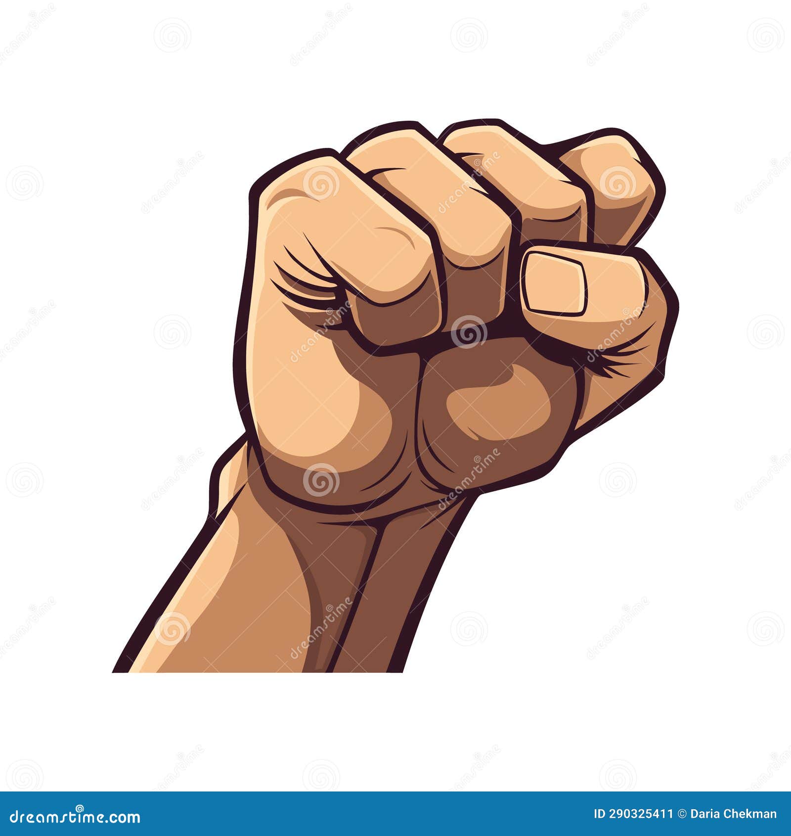 Fist Up in Flat Style. Hand in Fist Isolated Stock Illustration ...