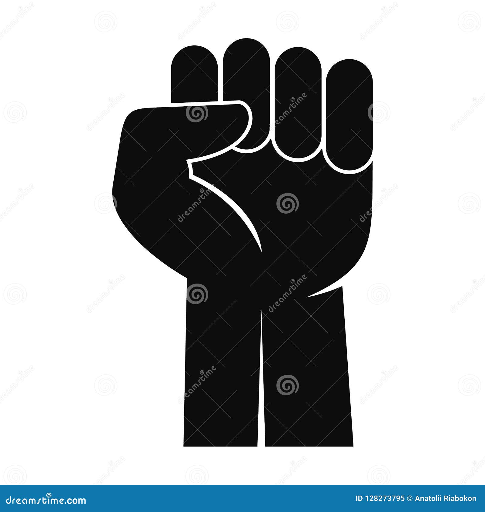 Fist up icon, simple style stock vector. Illustration of anger - 128273795