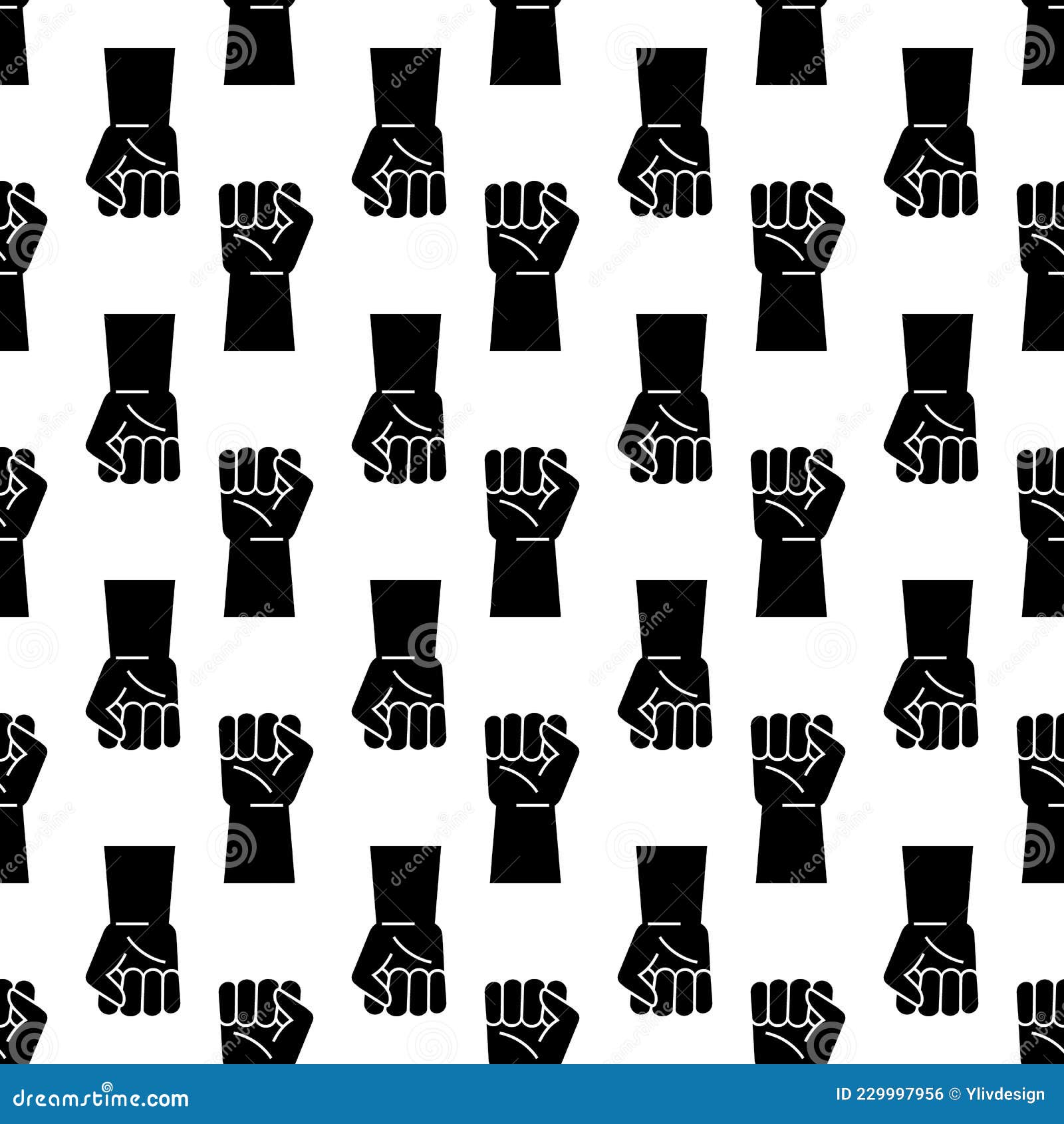 Fist Up Pattern Seamless Vector Stock Vector - Illustration of rights ...