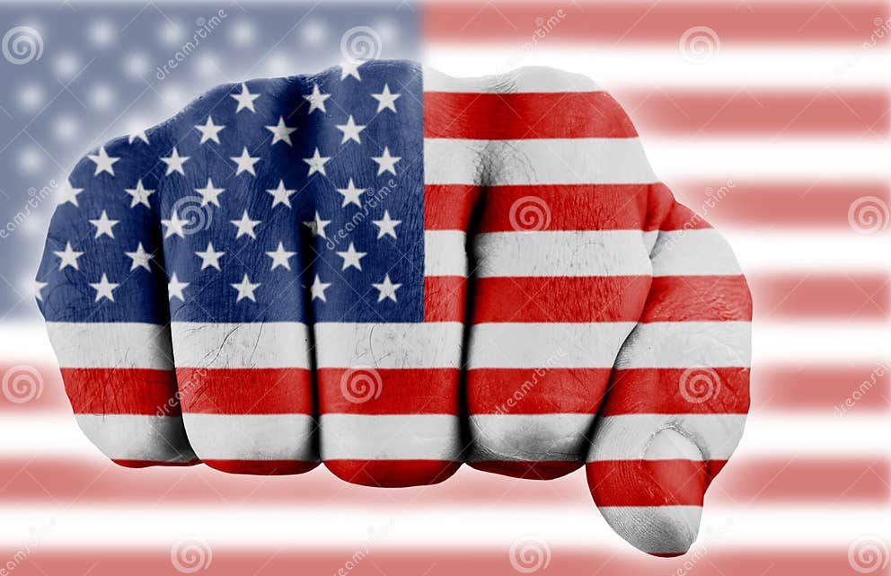 Fist with us flag stock photo. Image of strong, stripes - 8847194