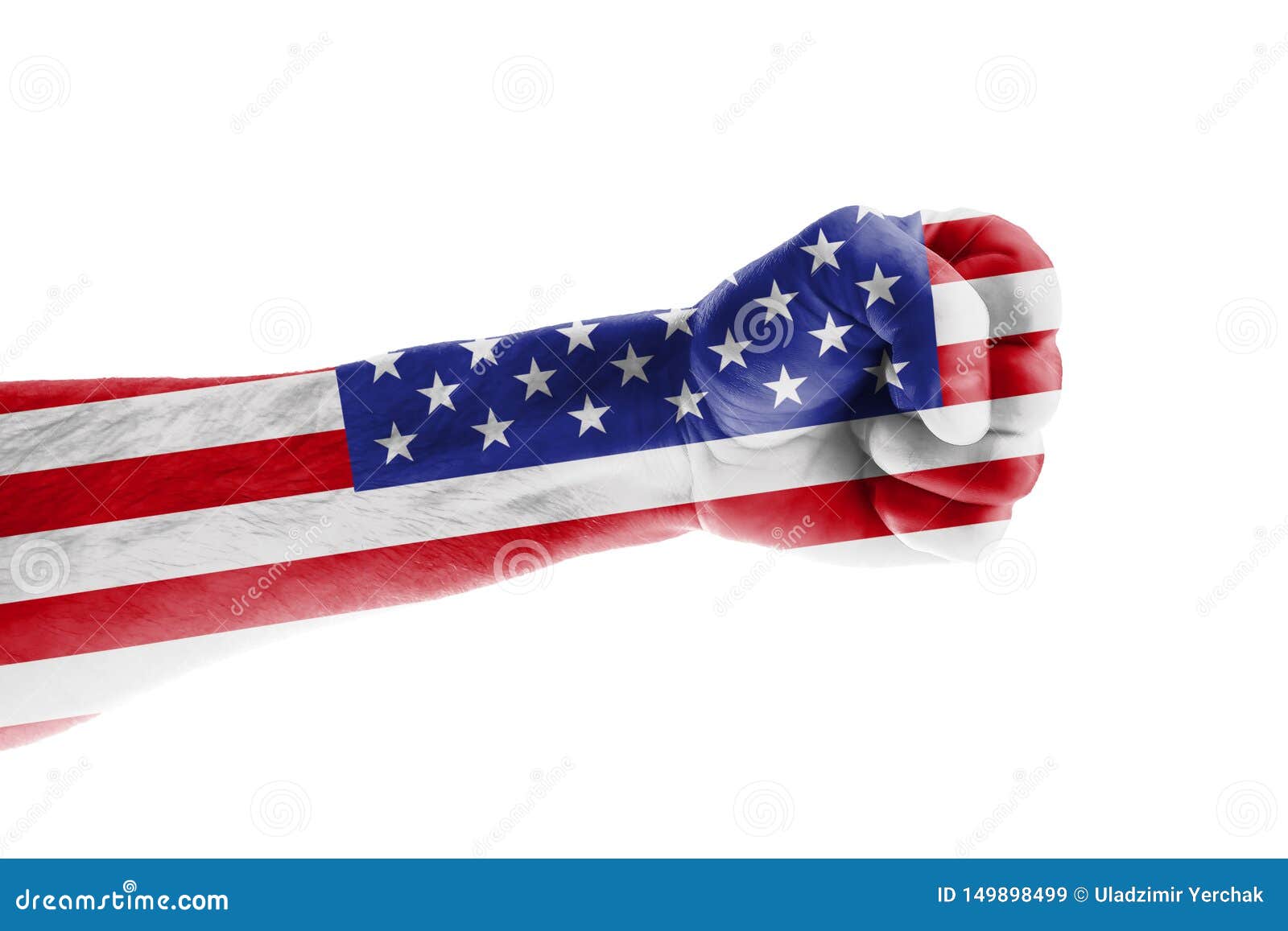 Fist of USA Flag Painted, Multi Purpose Concept - Isolated on White ...