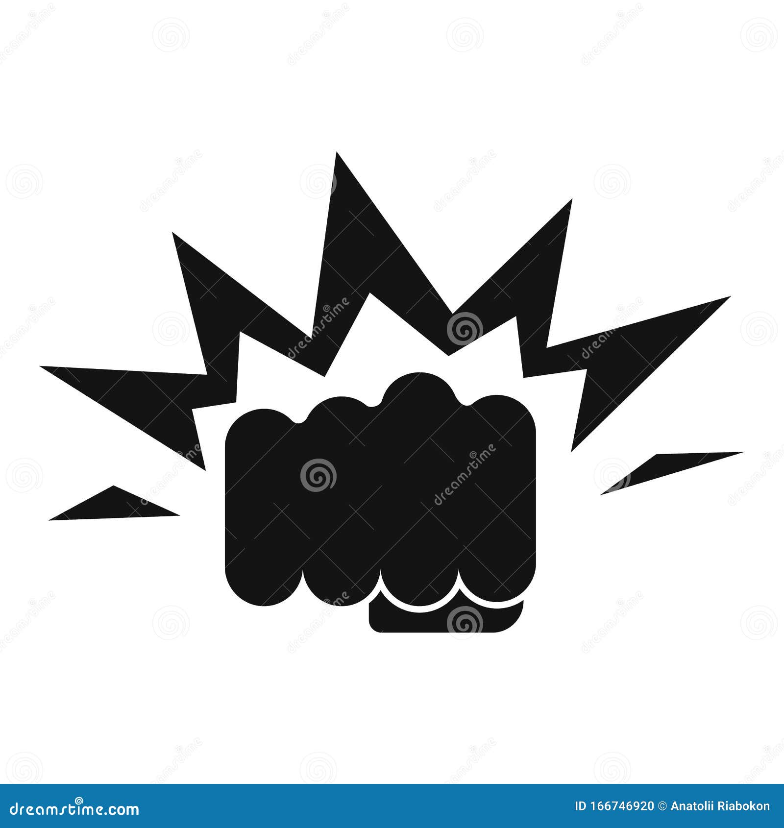 Fist Violence Icon, Simple Style Stock Vector - Illustration of anger ...