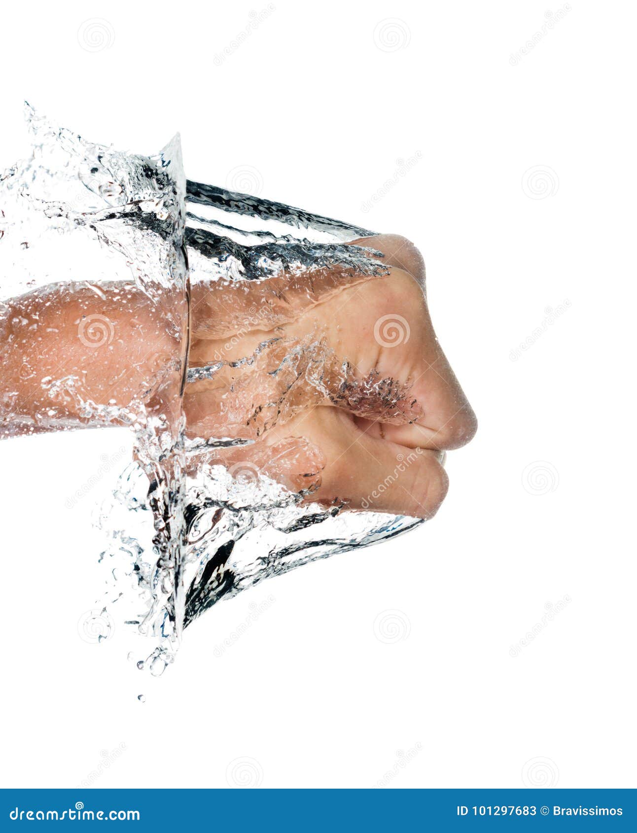 Fist through water stock image. Image of action, force - 101297683