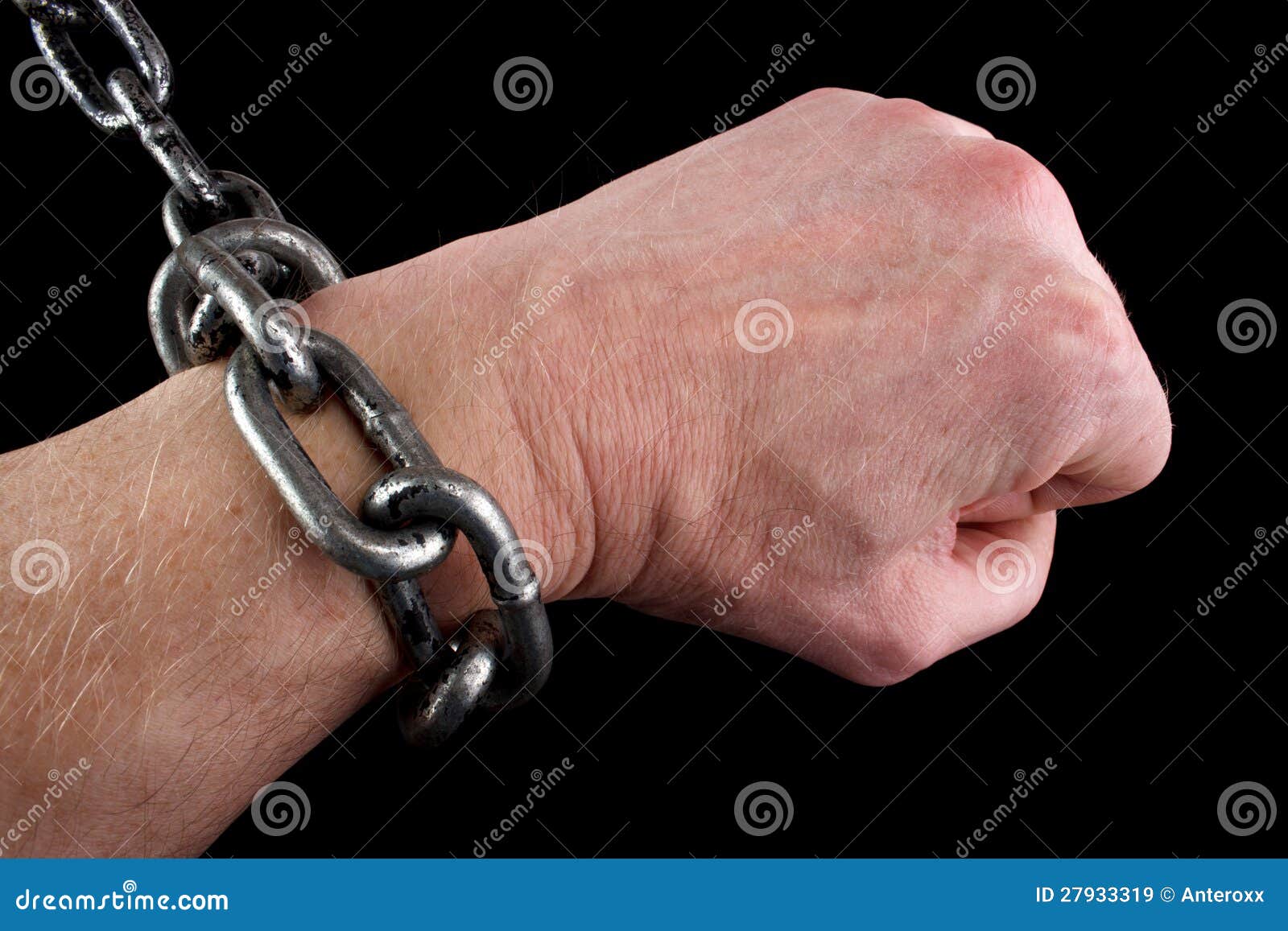 Fisted hand in shackles stock image. Image of break, capture - 27933319