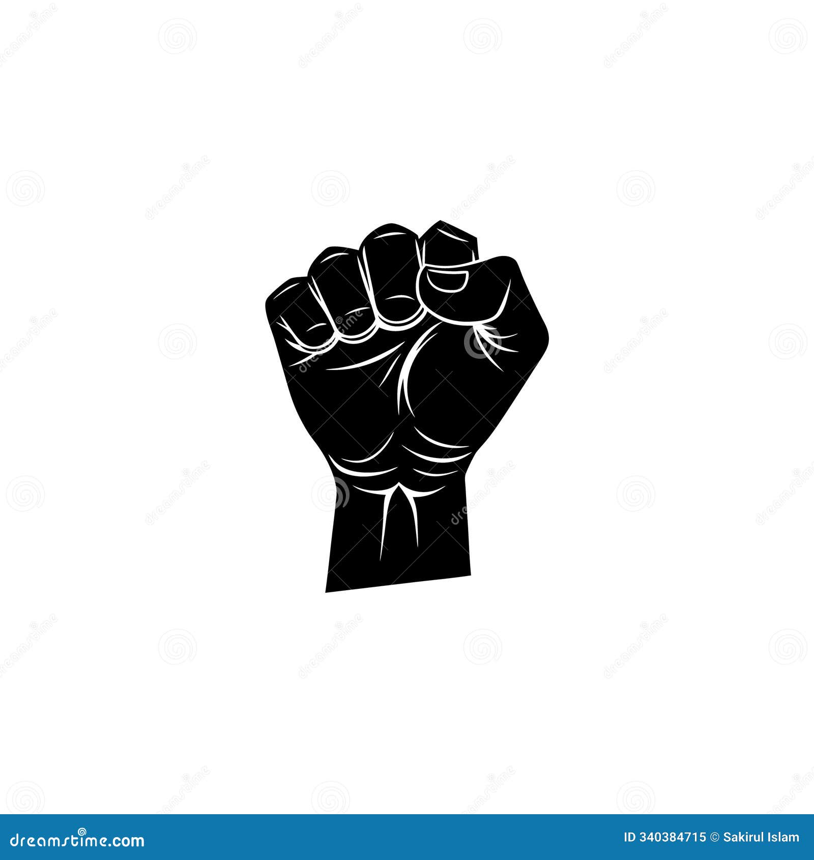 A Fisted Hand of a Worker Vector Illustration Silhouette Stock Vector ...