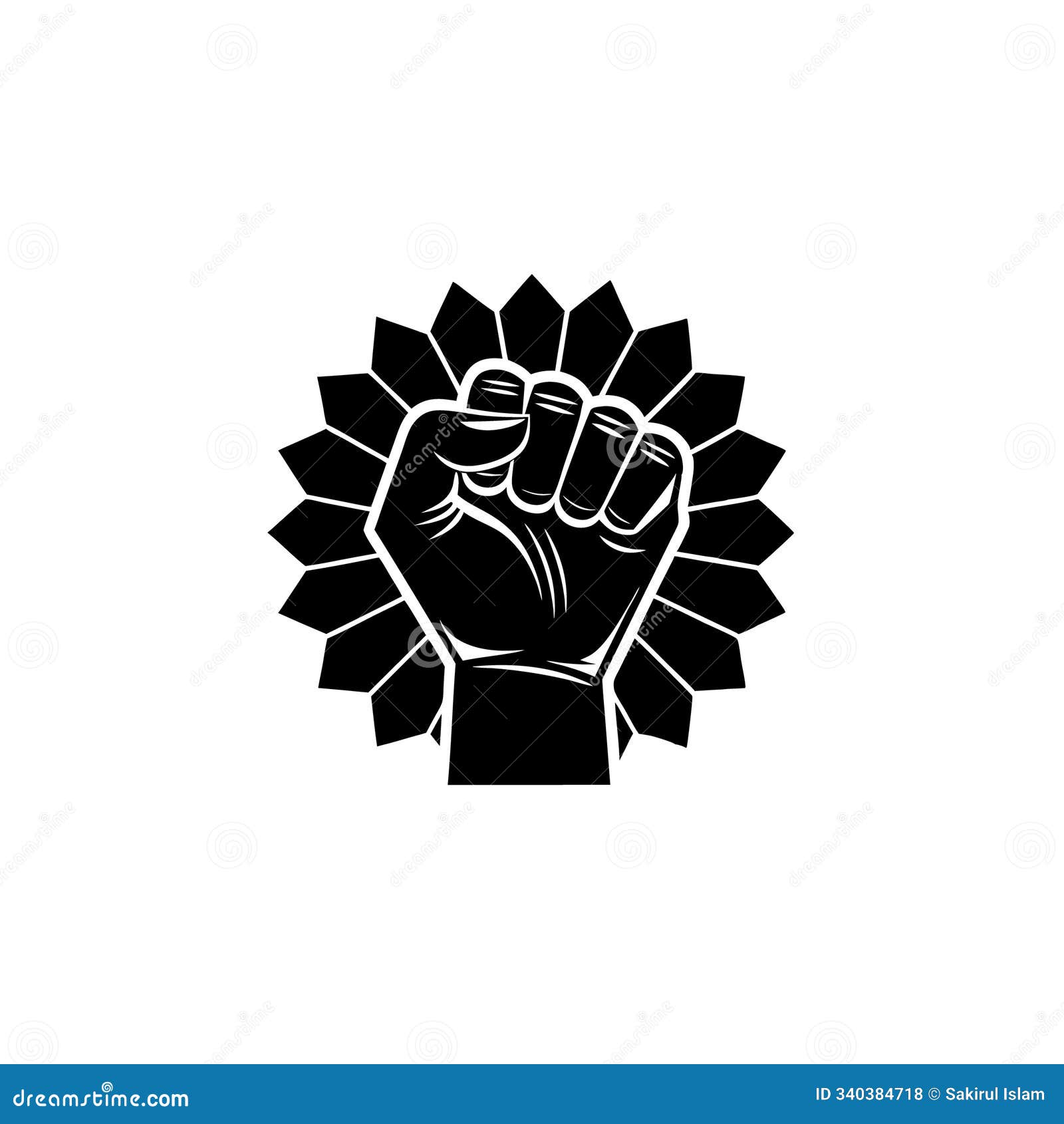 A Fisted Hand of a Worker Vector Illustration Silhouette Stock Vector ...