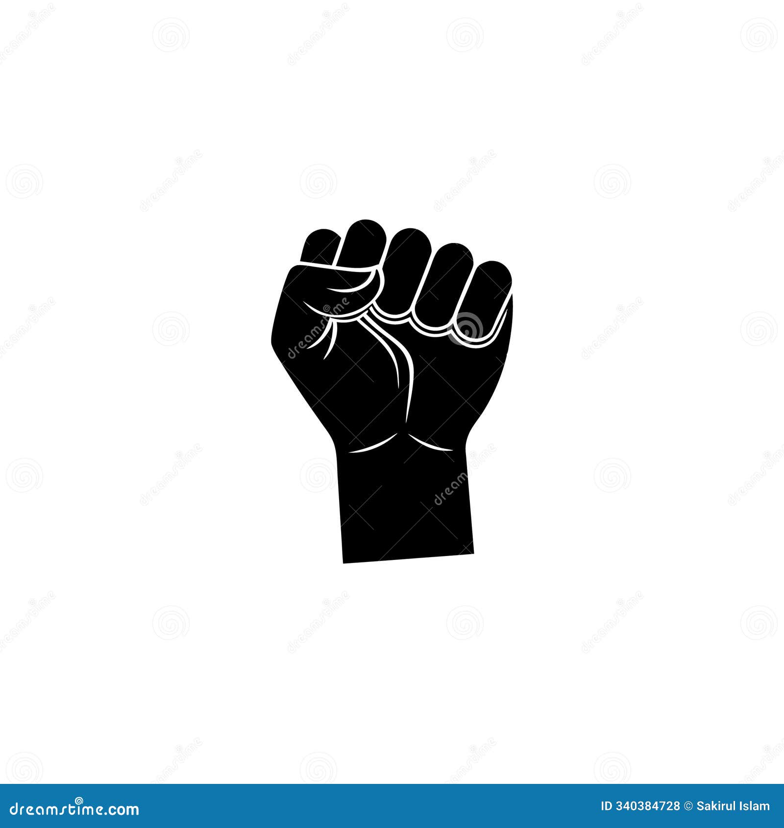 A Fisted Hand of a Worker Vector Illustration Silhouette Stock Vector ...