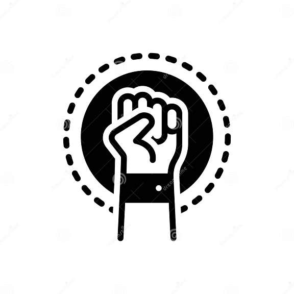 Black Solid Icon for Fisting, Punch and Handful Stock Vector ...