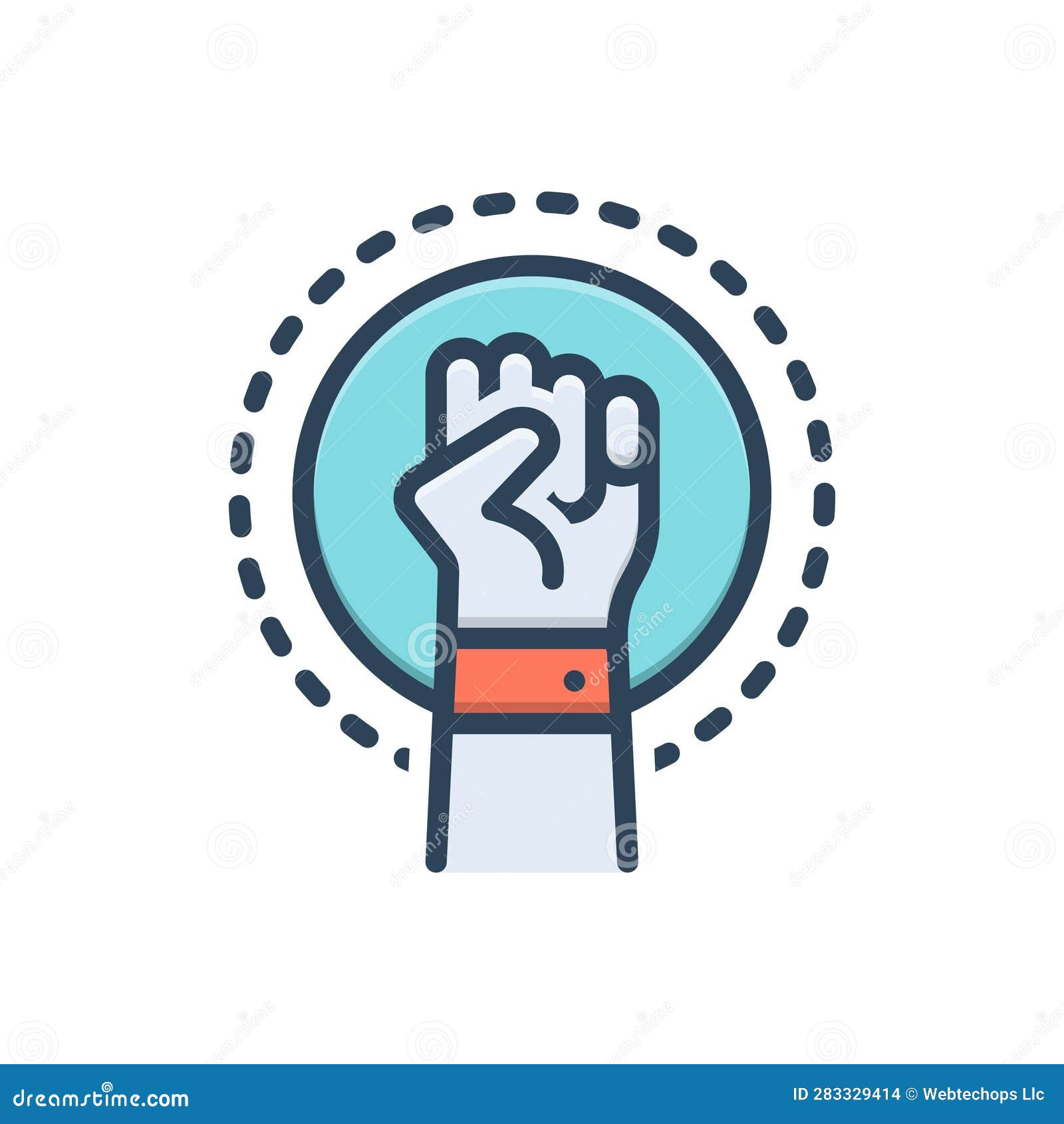 Color Illustration Icon for Fisting, Punch and Raised Stock ...