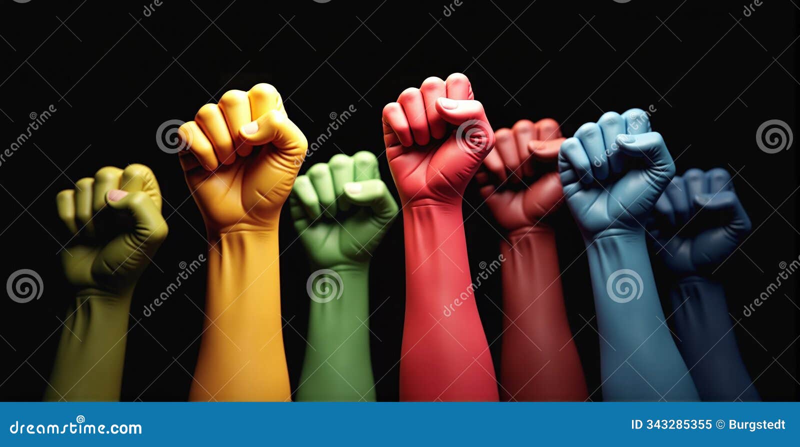 Fists of Different Colors Raised in the Air, Commonality and Diversity ...