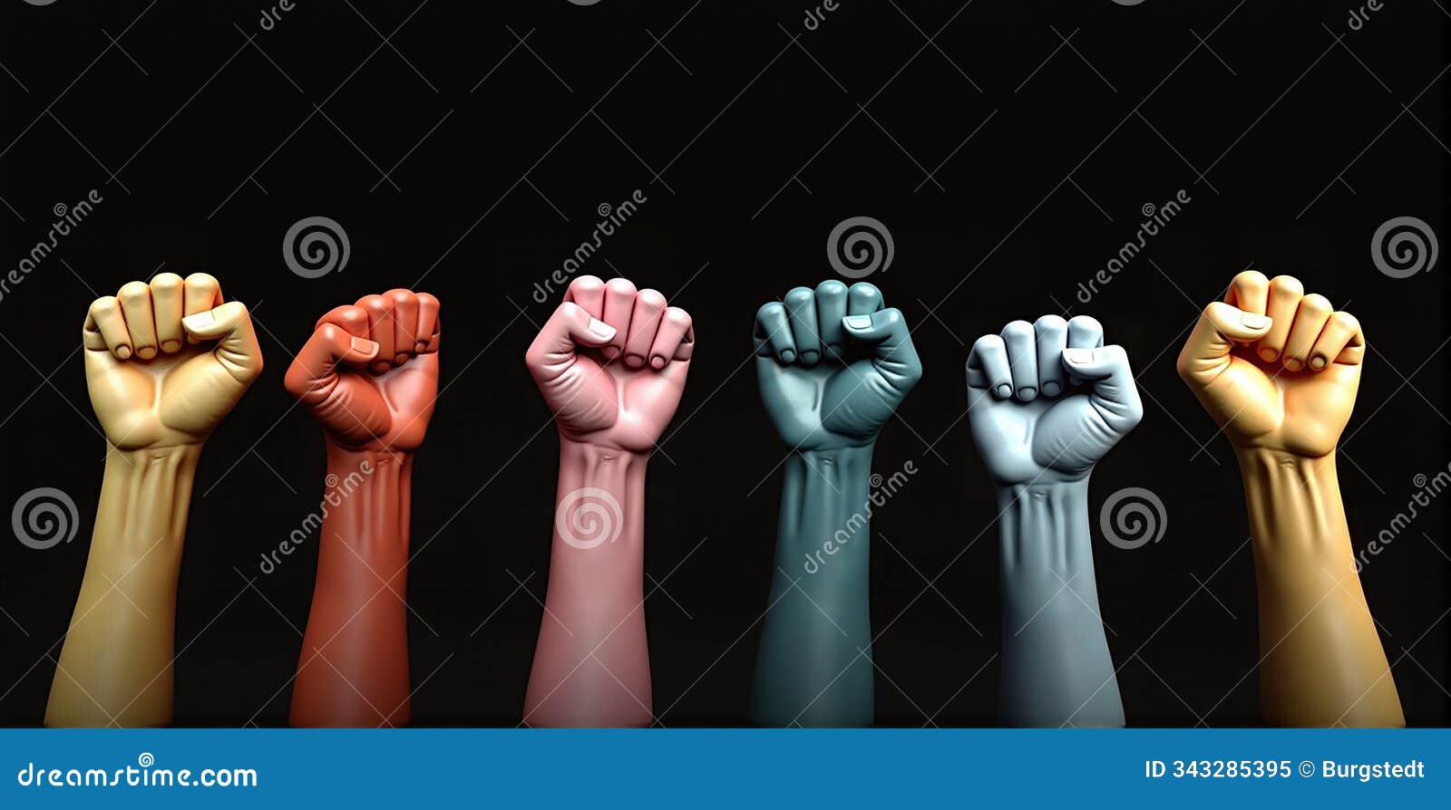 Fists of Different Colors Raised in the Air, Commonality and Diversity ...