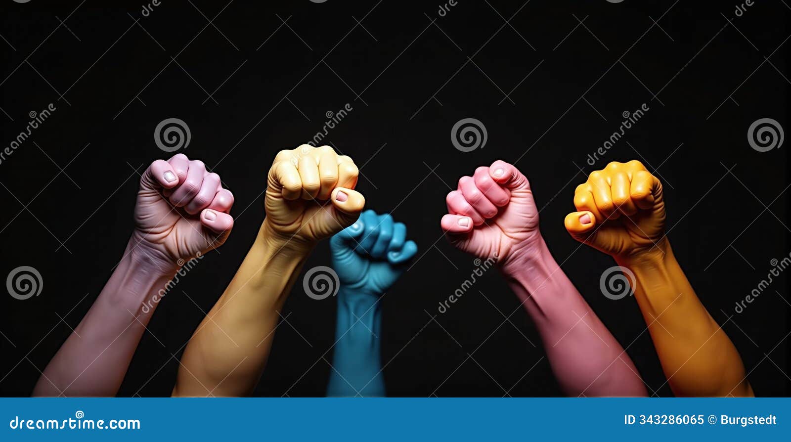 Fists of Different Colors Raised in the Air, Commonality and Diversity ...