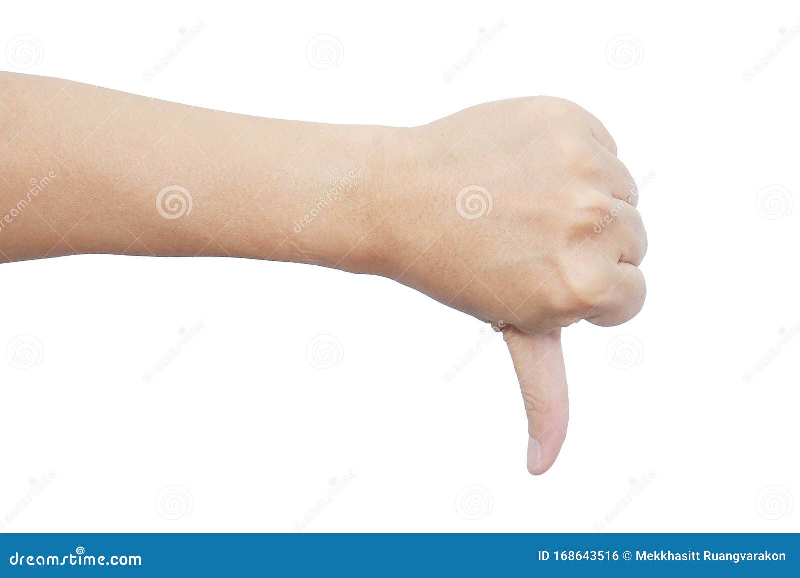 Fists, Hands Down and the Thumb Pointing Down Stock Photo - Image of ...