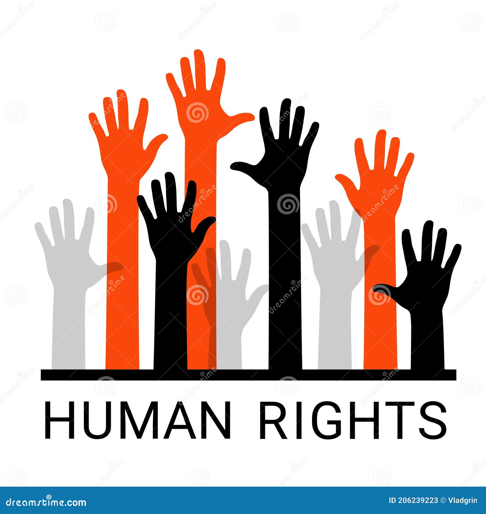 Fists Hands Up. Concept of Unity. Revolution. Fight Stock Vector ...