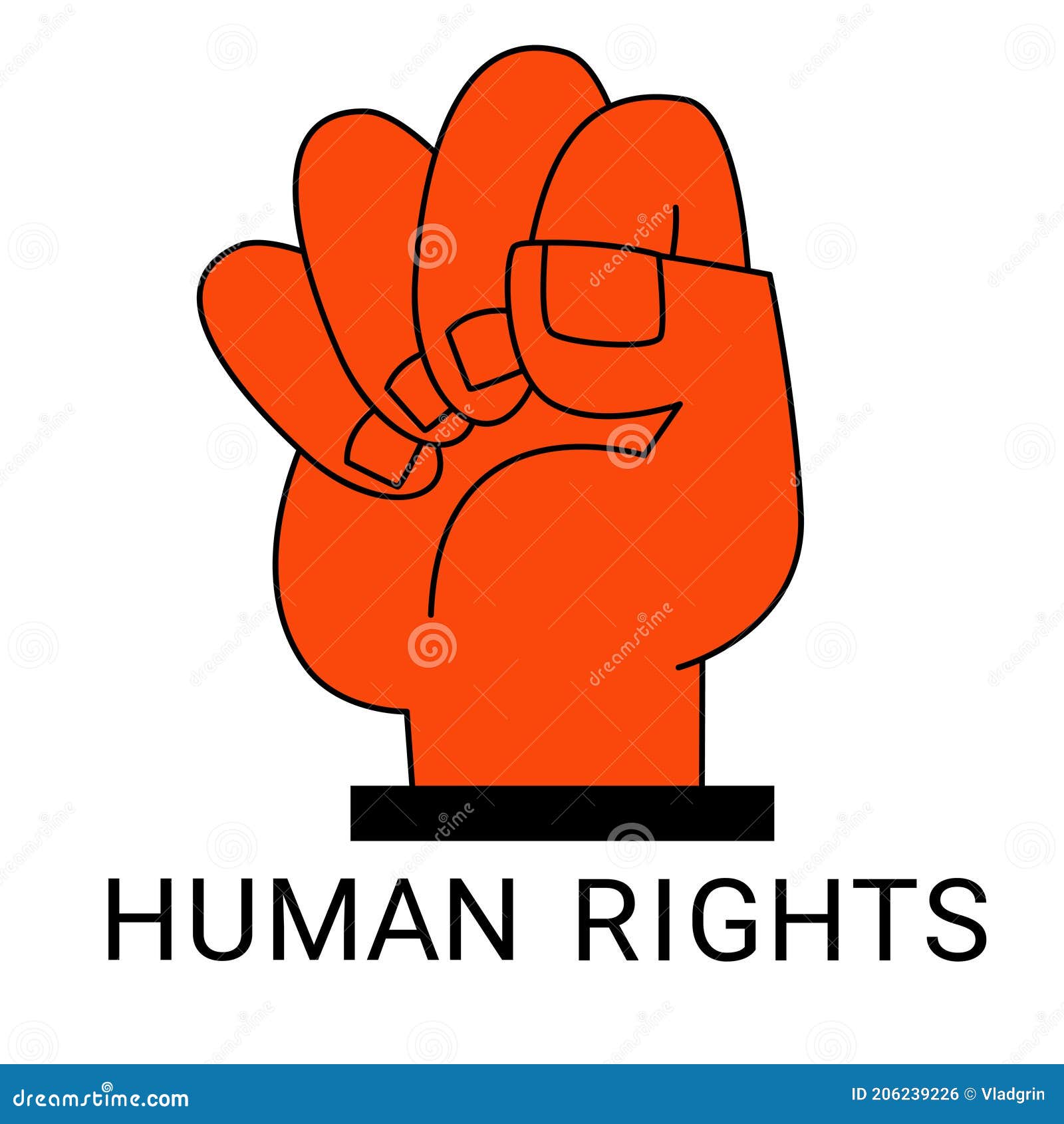 Fists Hands Up. Concept of Unity. Revolution. Fight Stock Vector ...