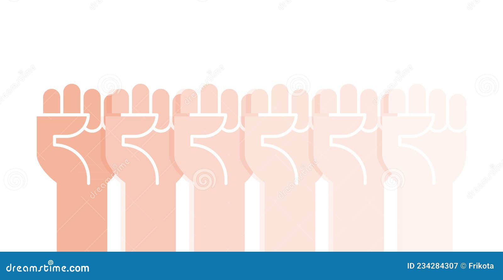 Fists Hands Up Vector Illustration. Concept of Unity, Revolution, Fight ...