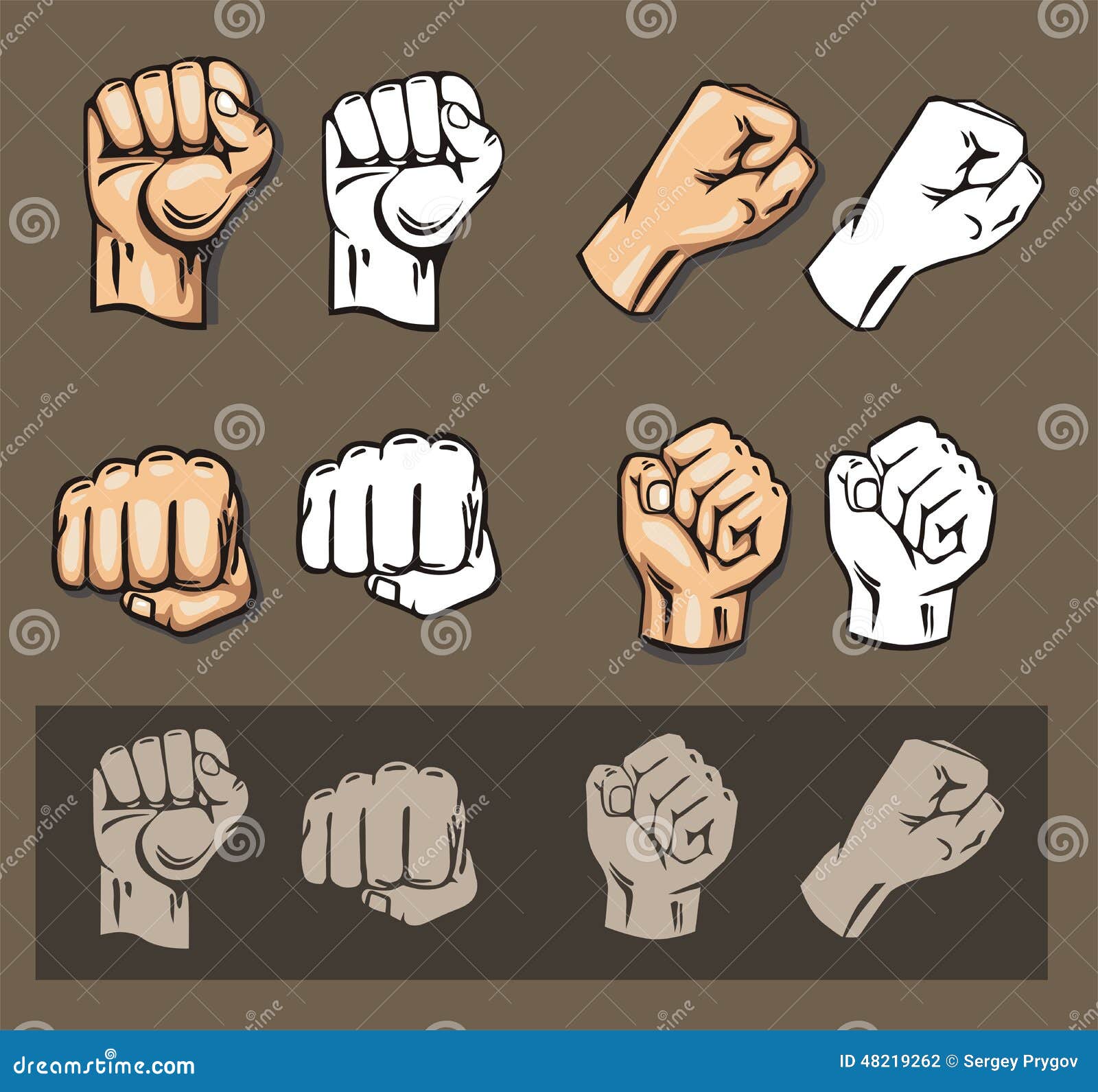 Fists - Vector Set. Stock Illustration. | CartoonDealer.com #48219262