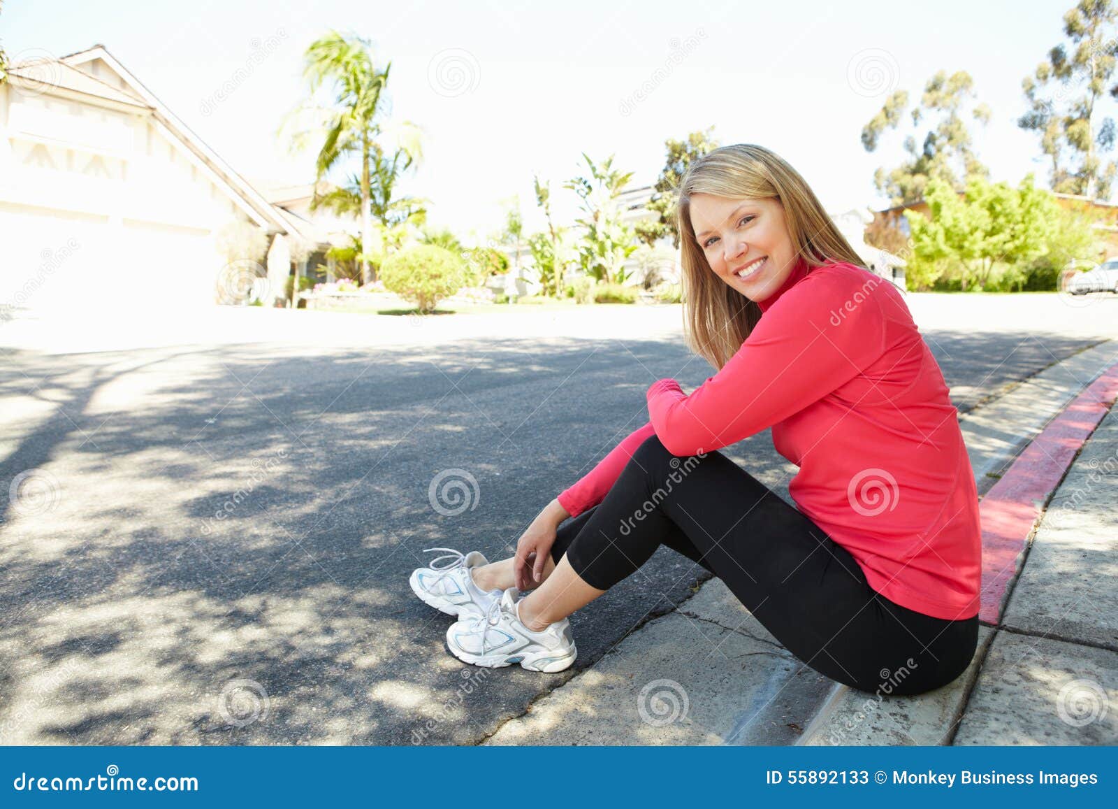 Fit, active woman outdoors stock image. Image of lifestyle - 55892133