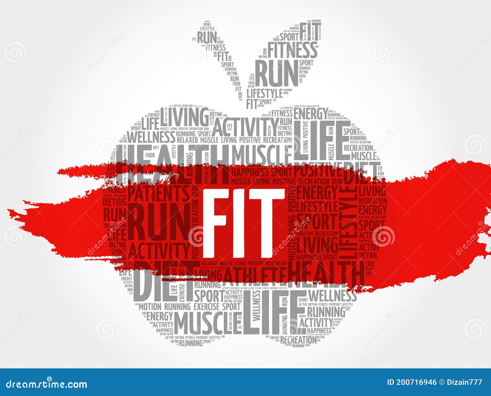 FIT apple word cloud stock illustration. Illustration of cloud - 200716946