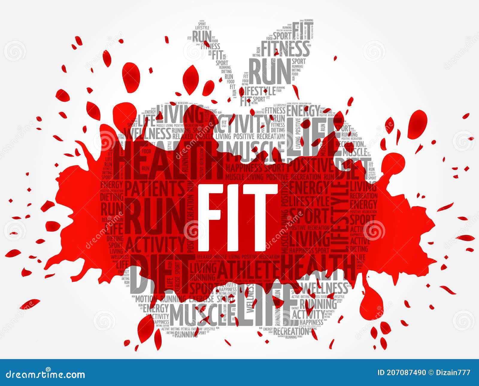 FIT apple word cloud stock illustration. Illustration of aerobics ...