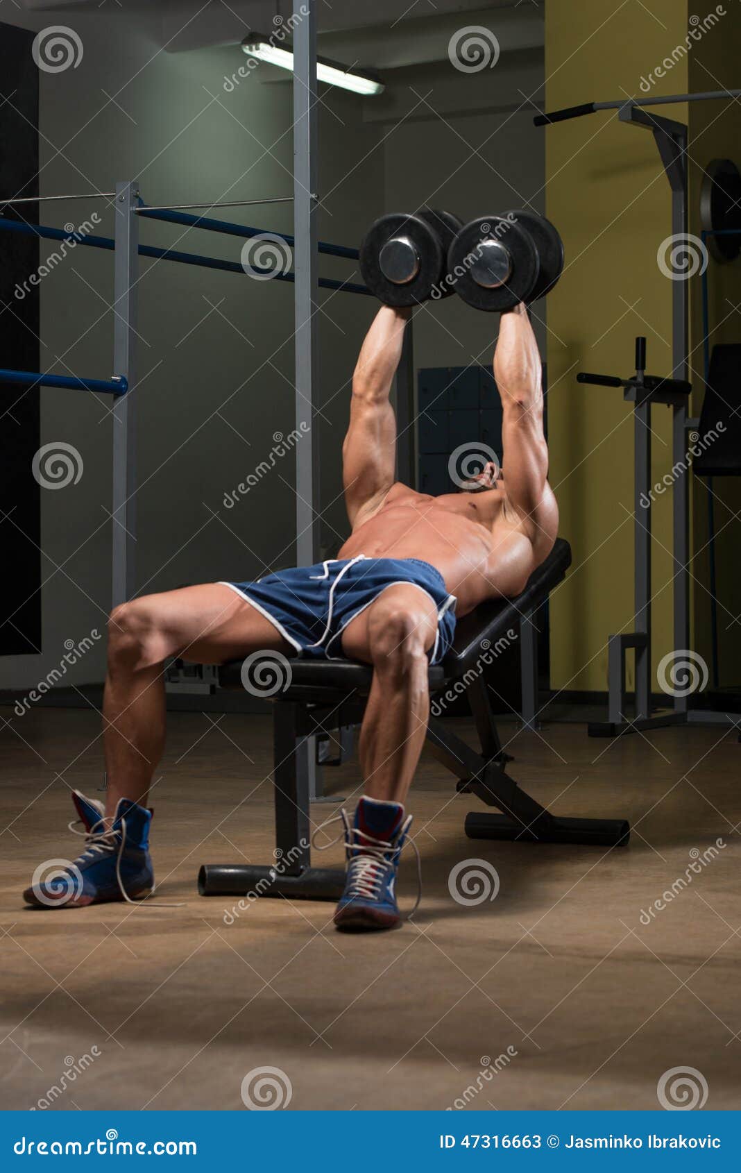 Fit Athlete Doing Exercise for Chest Stock Image - Image of club ...