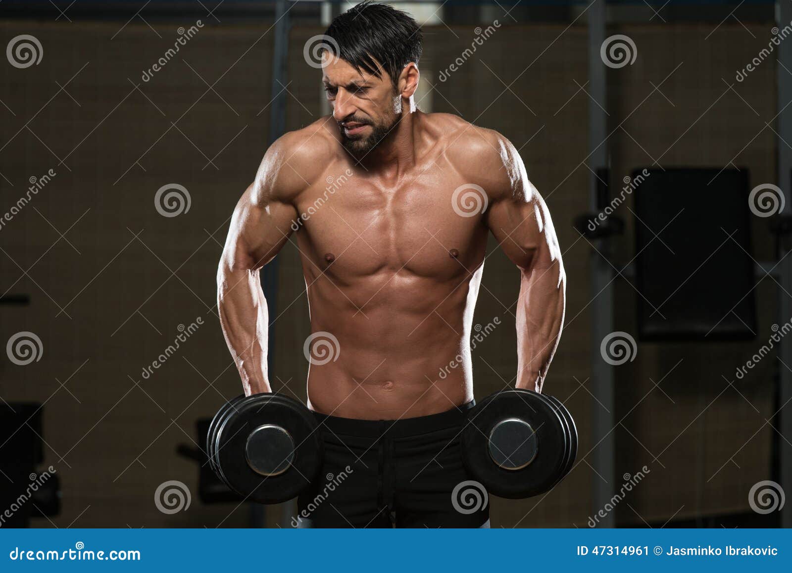 Trapezius Exercises On A Machine Royalty-Free Stock Photo ...