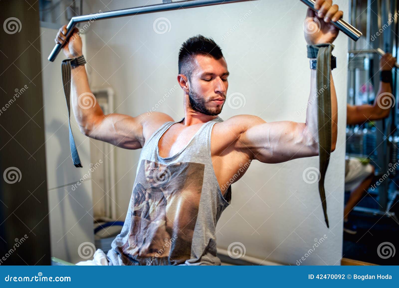 Fit, Athletic Man Working Out in the Gym Stock Photo - Image of athlete ...