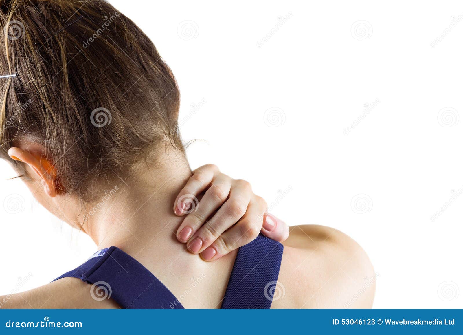 Fit Brunette with Neck Injury Stock Image - Image of ache, painful ...