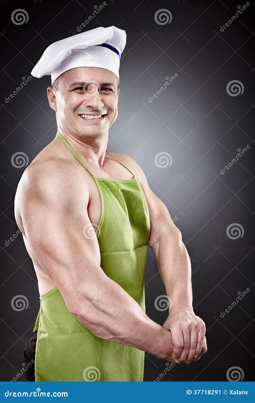 Fit chef stock image. Image of handsome, nude, arms, strong - 37718291