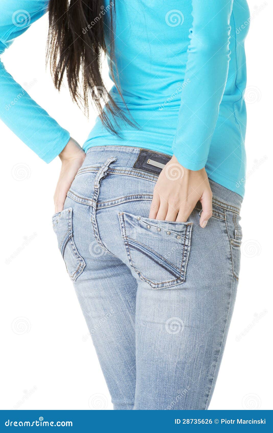Fit female in jeans stock photo. Image of beauty, buttocks - 28735626