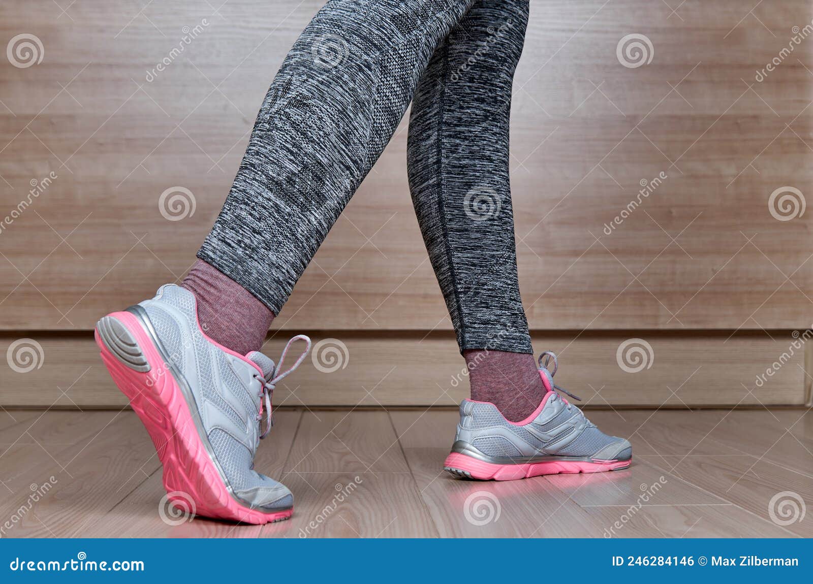 Fit Female Leg in Sport Shoe Step Stock Photo - Image of athlete ...