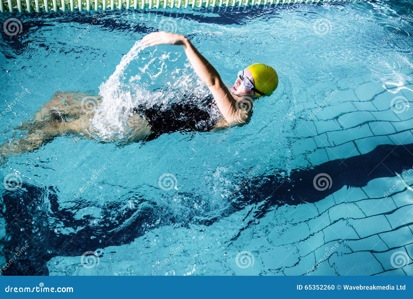 Fit Female Swimmer Doing the Back Stroke Stock Photo - Image of ...