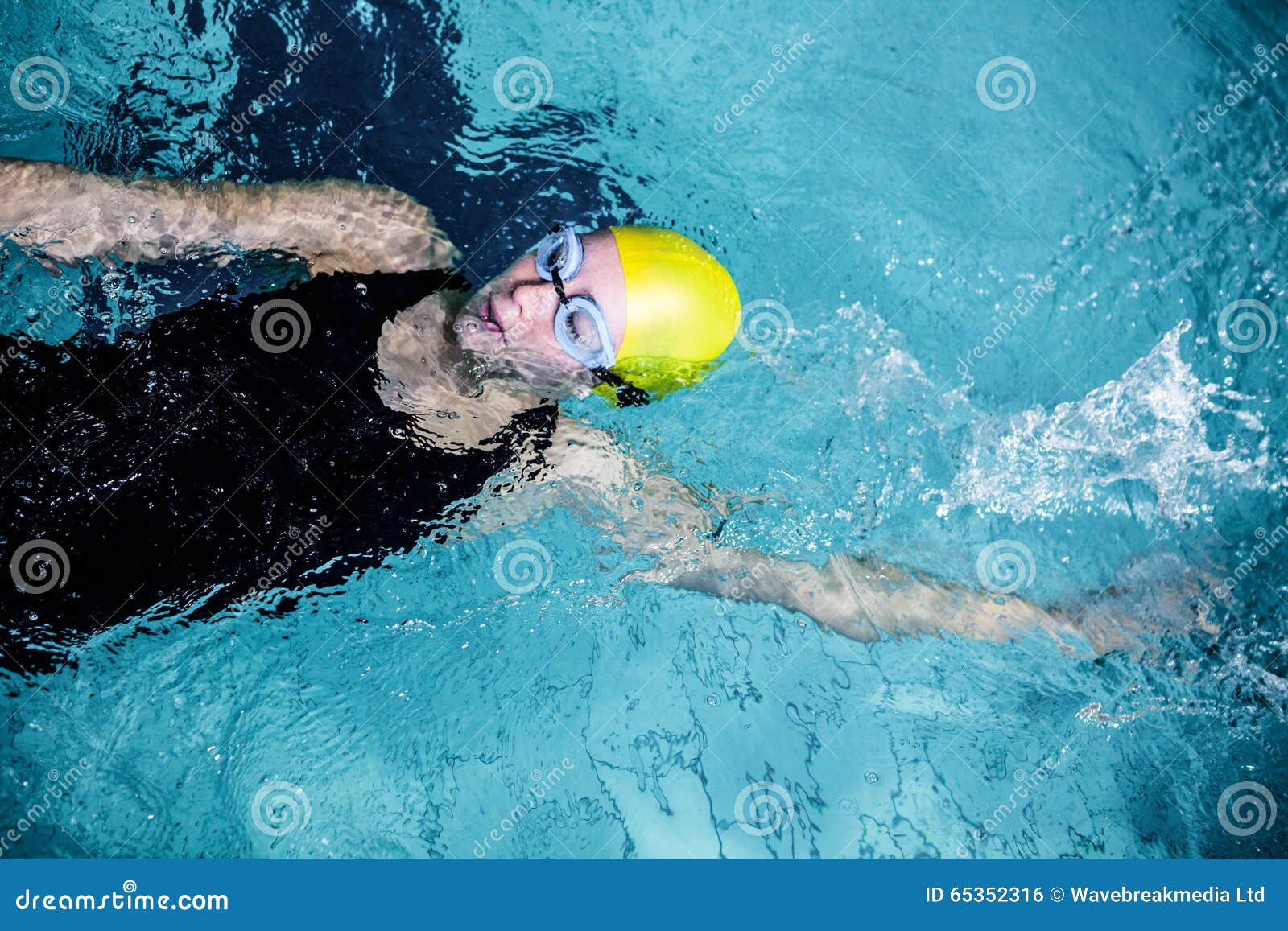 Fit Female Swimmer Doing the Back Stroke Stock Photo - Image of ...
