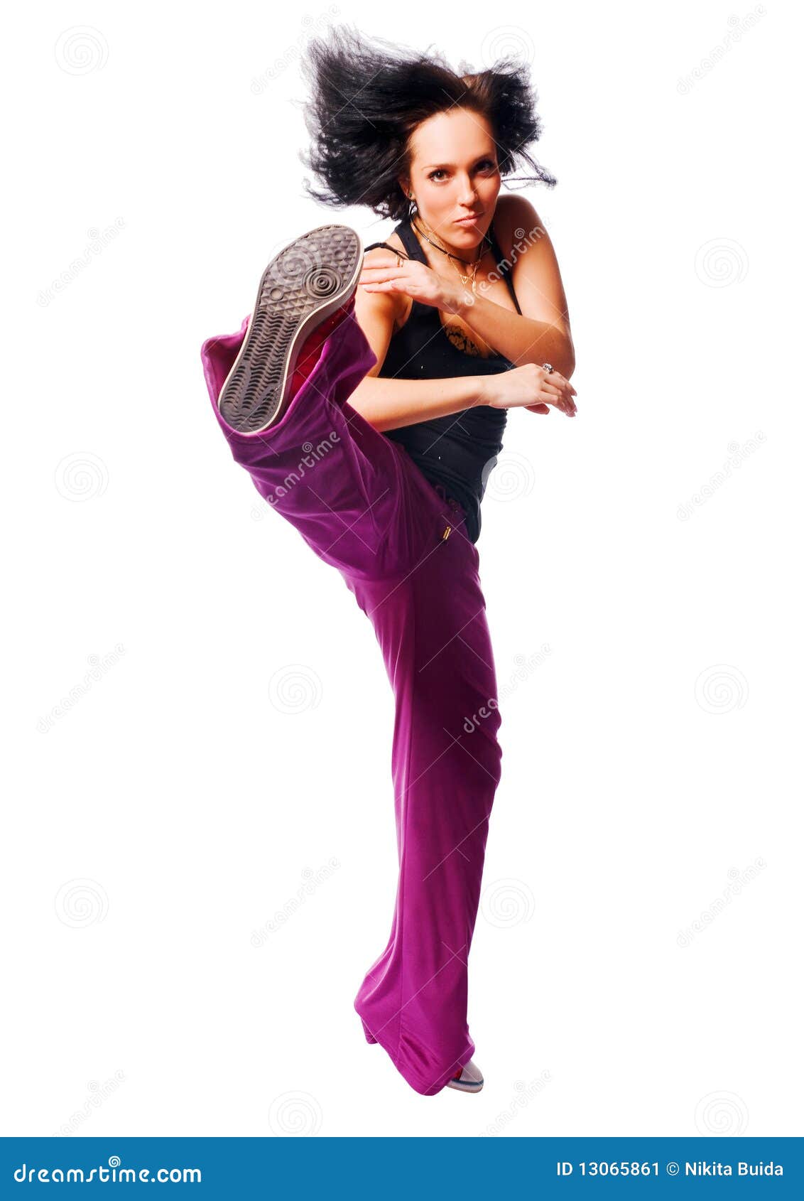 Fit girl on white stock image. Image of vertical, fitness - 13065861