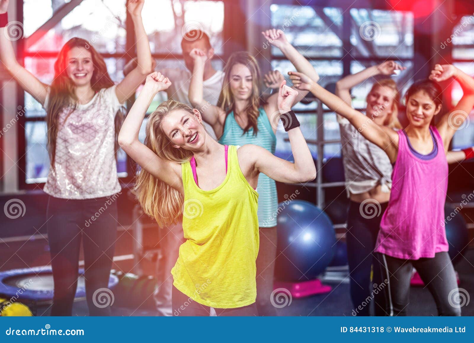 Fit Group Exercising and Smiling Stock Photo - Image of exercise ...