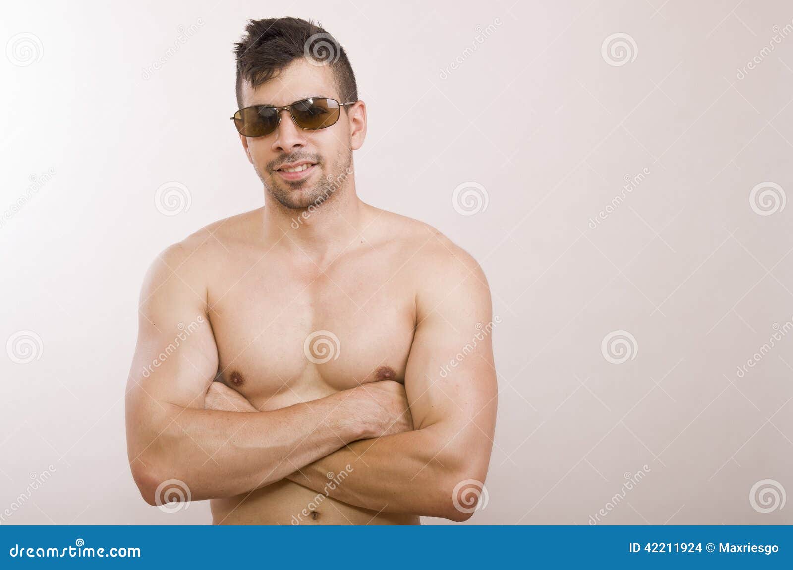 Fit guy posing stock photo. Image of pectoral, isolated - 42211924