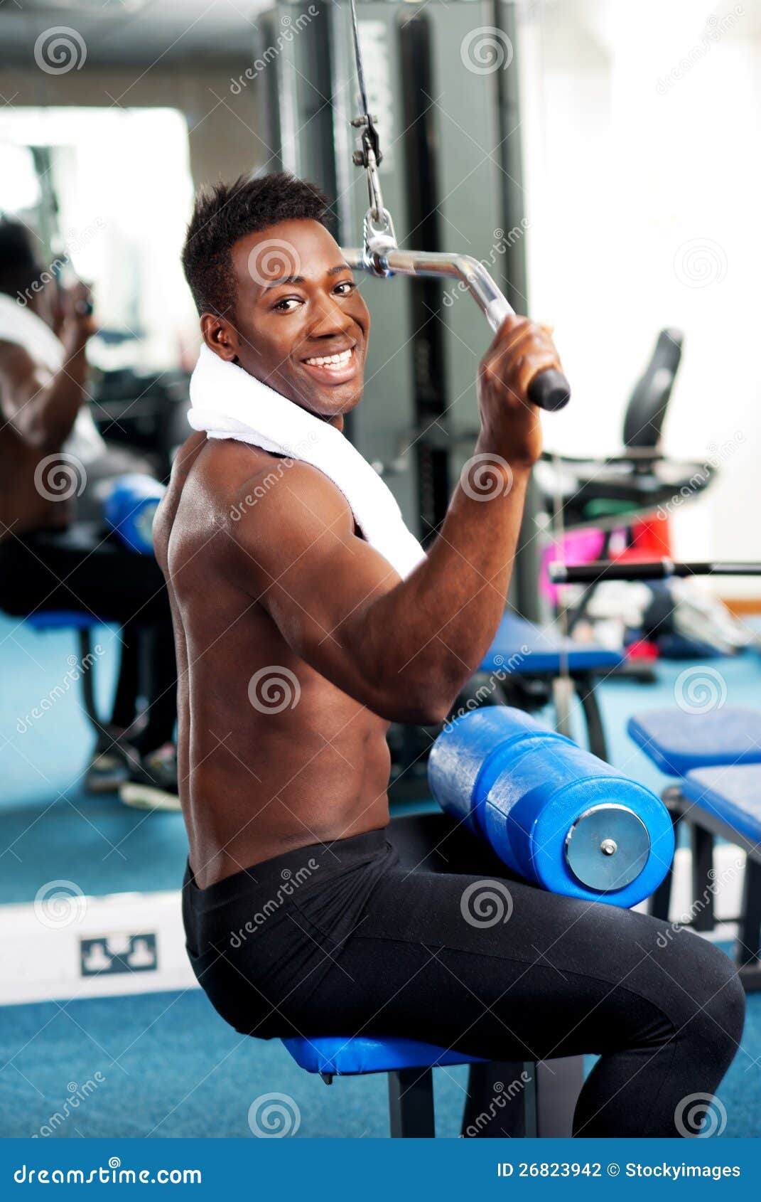 Fit guy working out in gym stock photo. Image of bodybuilding - 26823942
