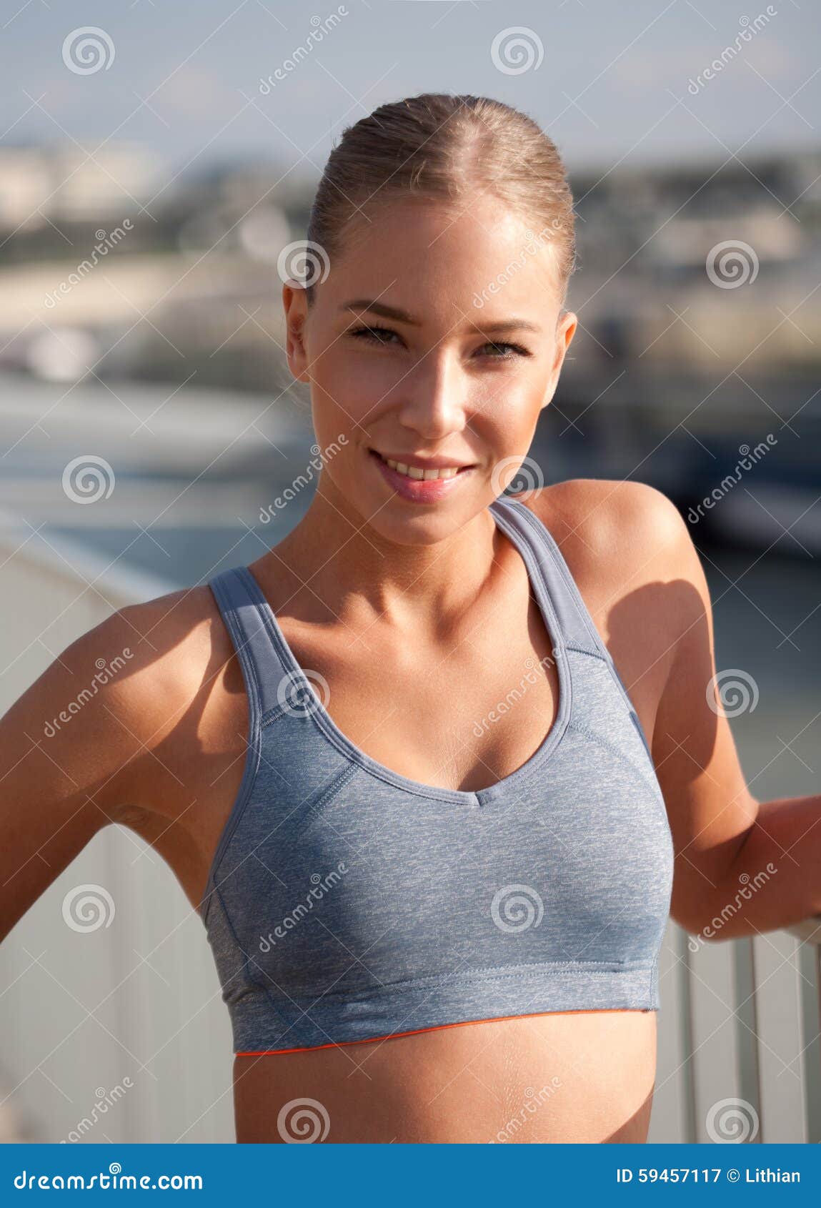 Fit lean blond beauty. stock image. Image of fitness - 59457117