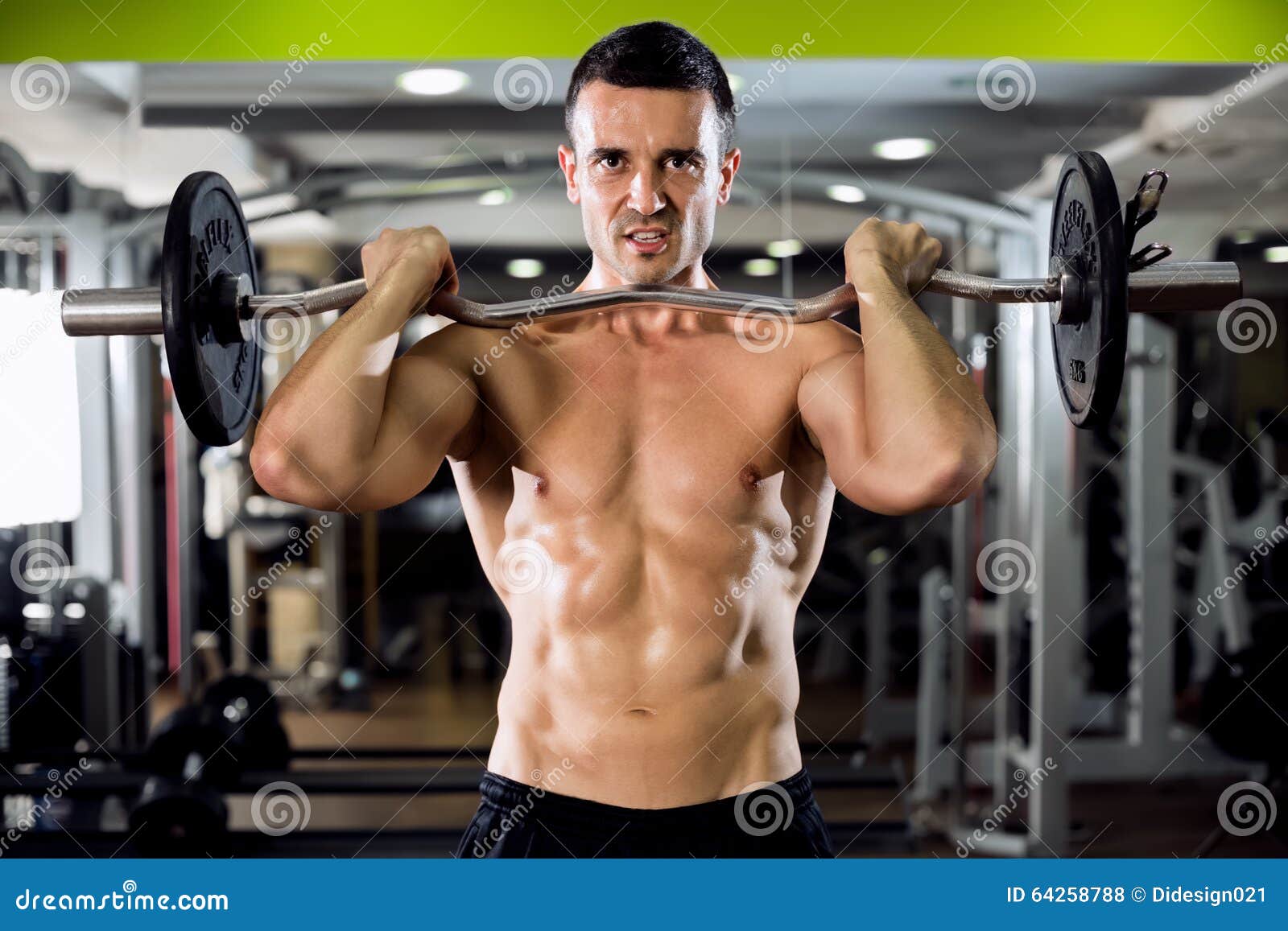 Fit Male Doing Biceps Exercise Stock Photo - Image of muscles, male ...