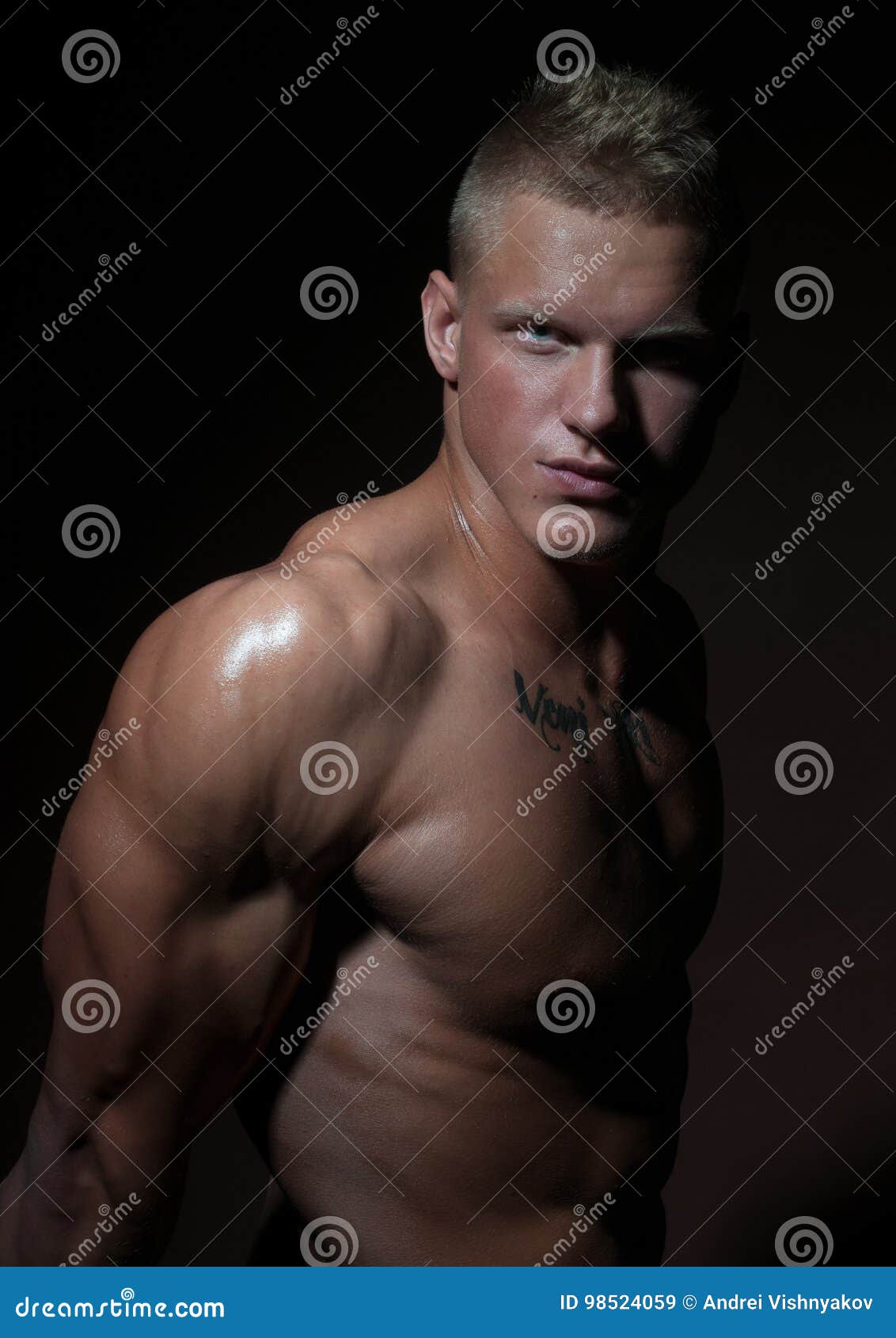 Fit male model stock image. Image of torso, pecs, sportsman - 98524059