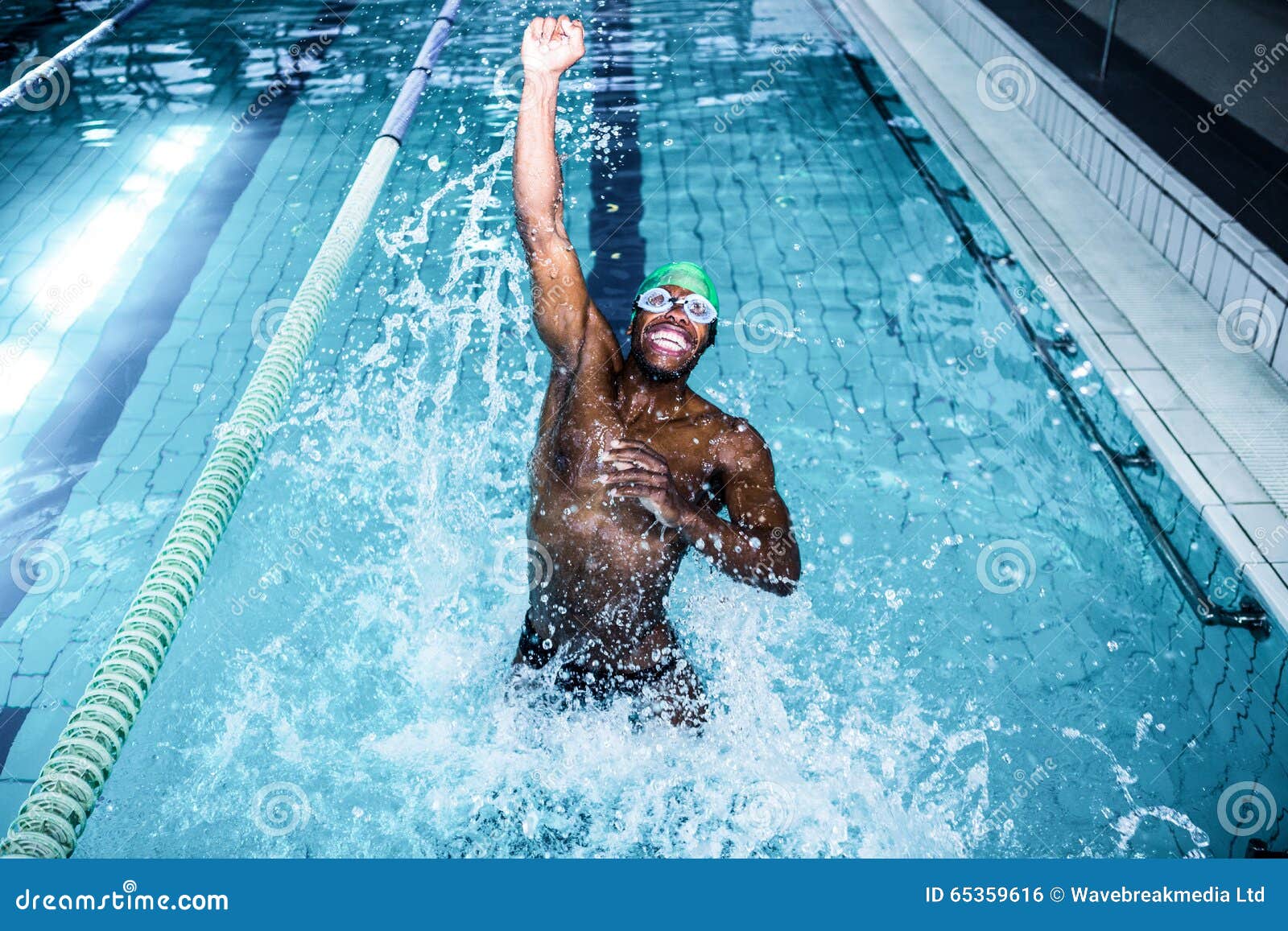 Fit Man Diving in the Swimming Pool Stock Photo - Image of center, body ...