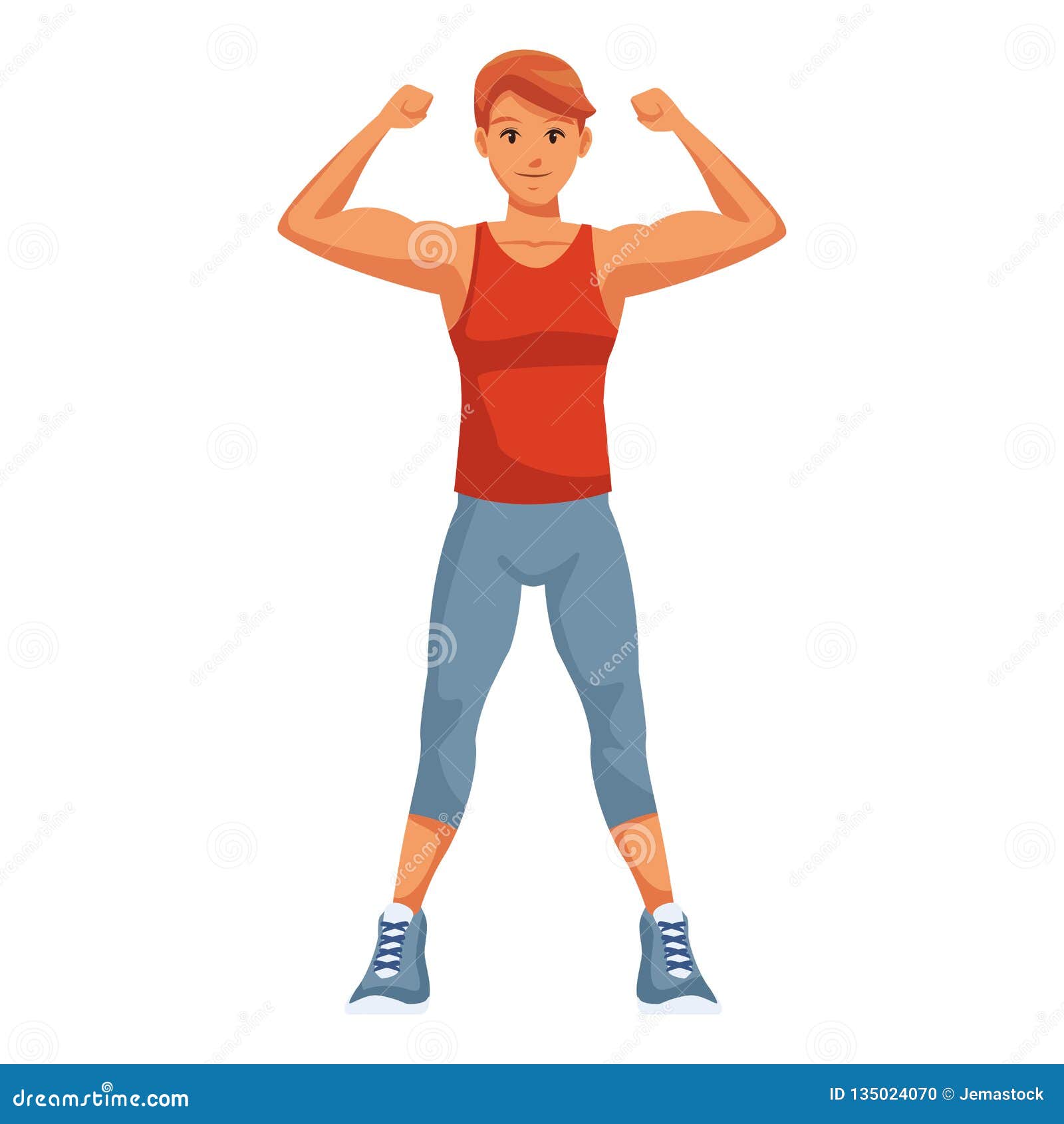 Fit man doing exercise stock vector. Illustration of attractive - 135024070