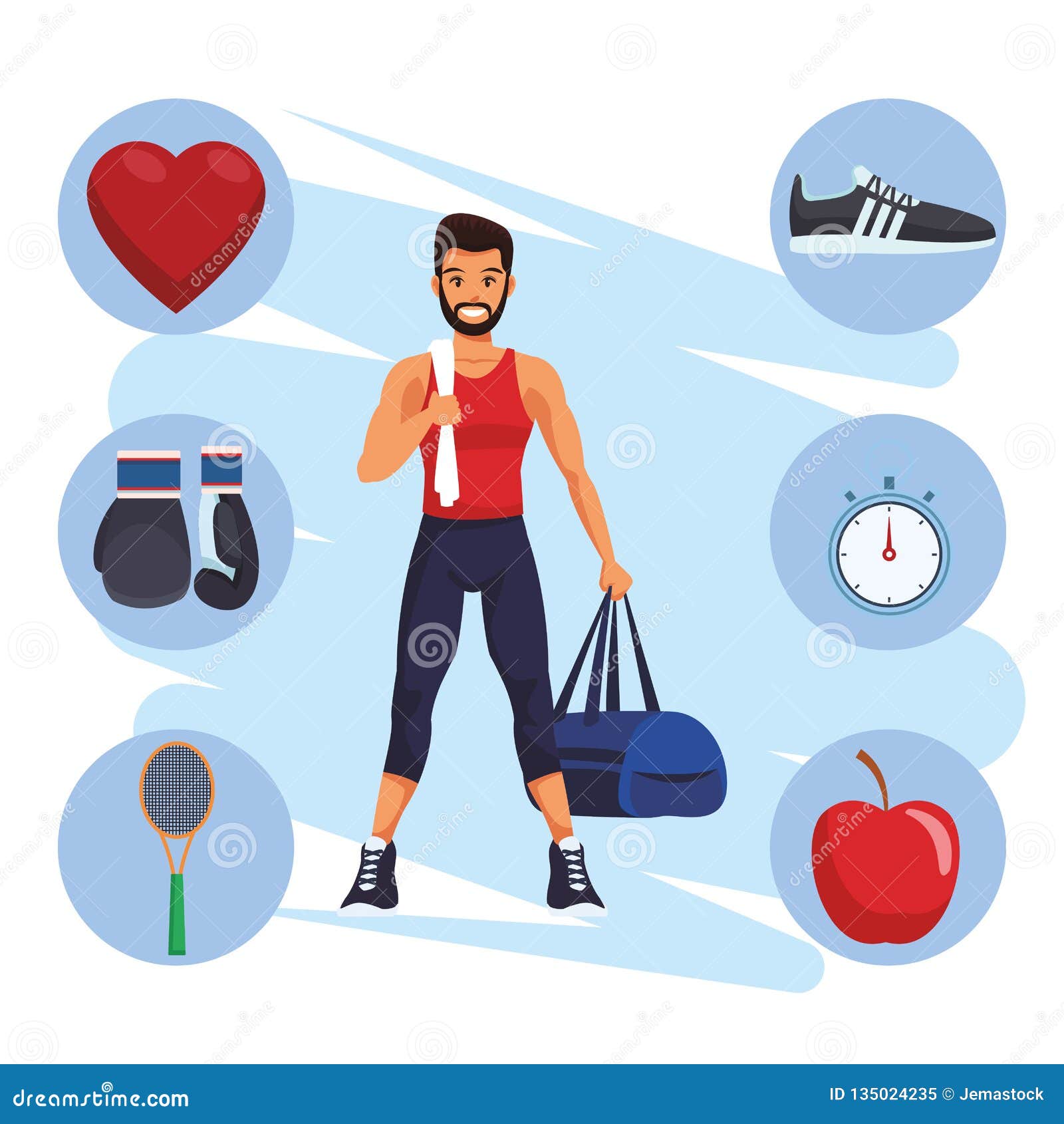 Fit man doing exercise stock vector. Illustration of activity - 135024235