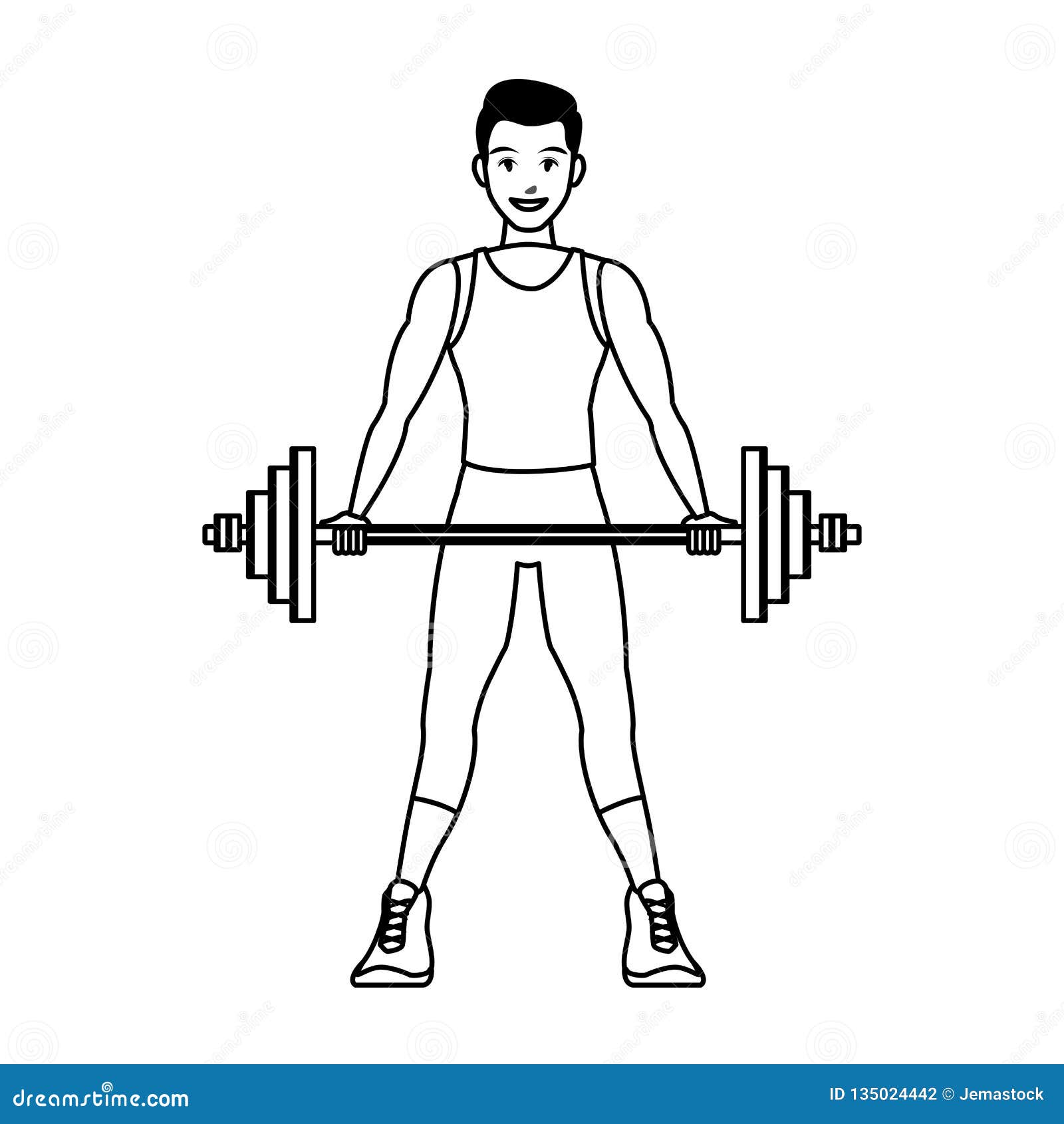 Fit man doing exercise stock vector. Illustration of practice - 135024442