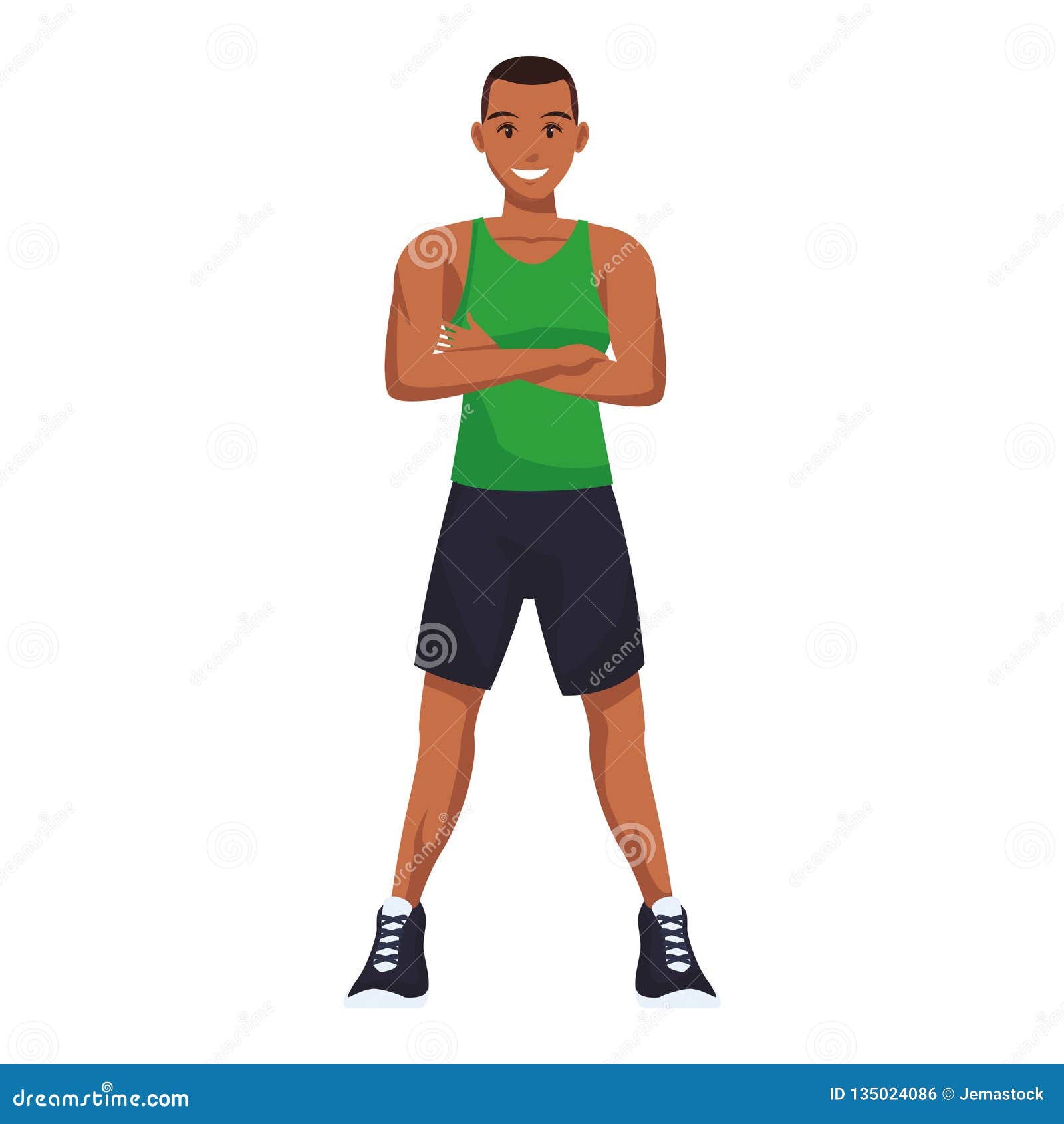 Fit man doing exercise stock vector. Illustration of muscular - 135024086